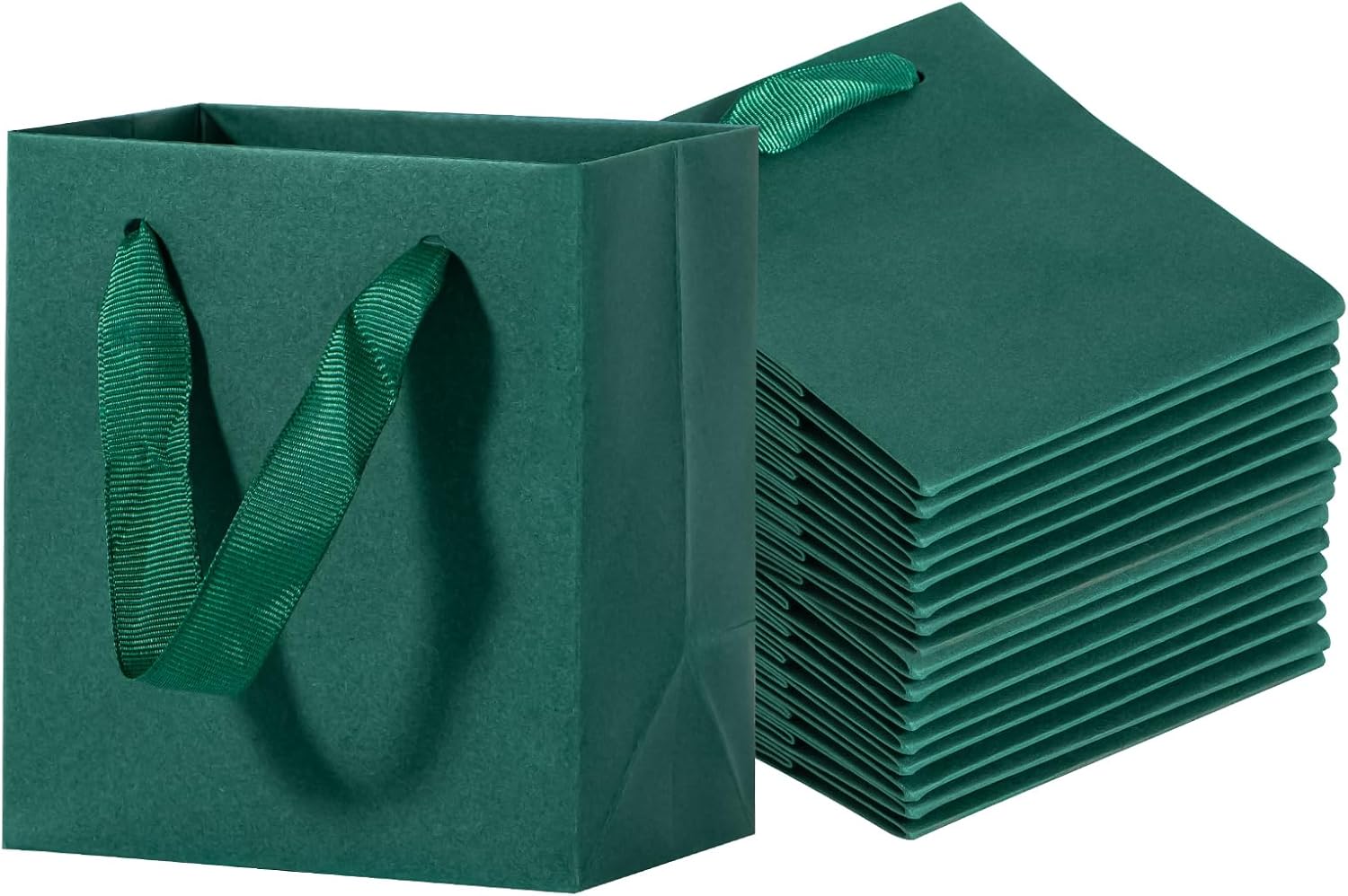 Amazon.com: driew Mini Dark Green Kraft Gift Bags 50 Pcs, 4" x 2.8" x 4 ...
