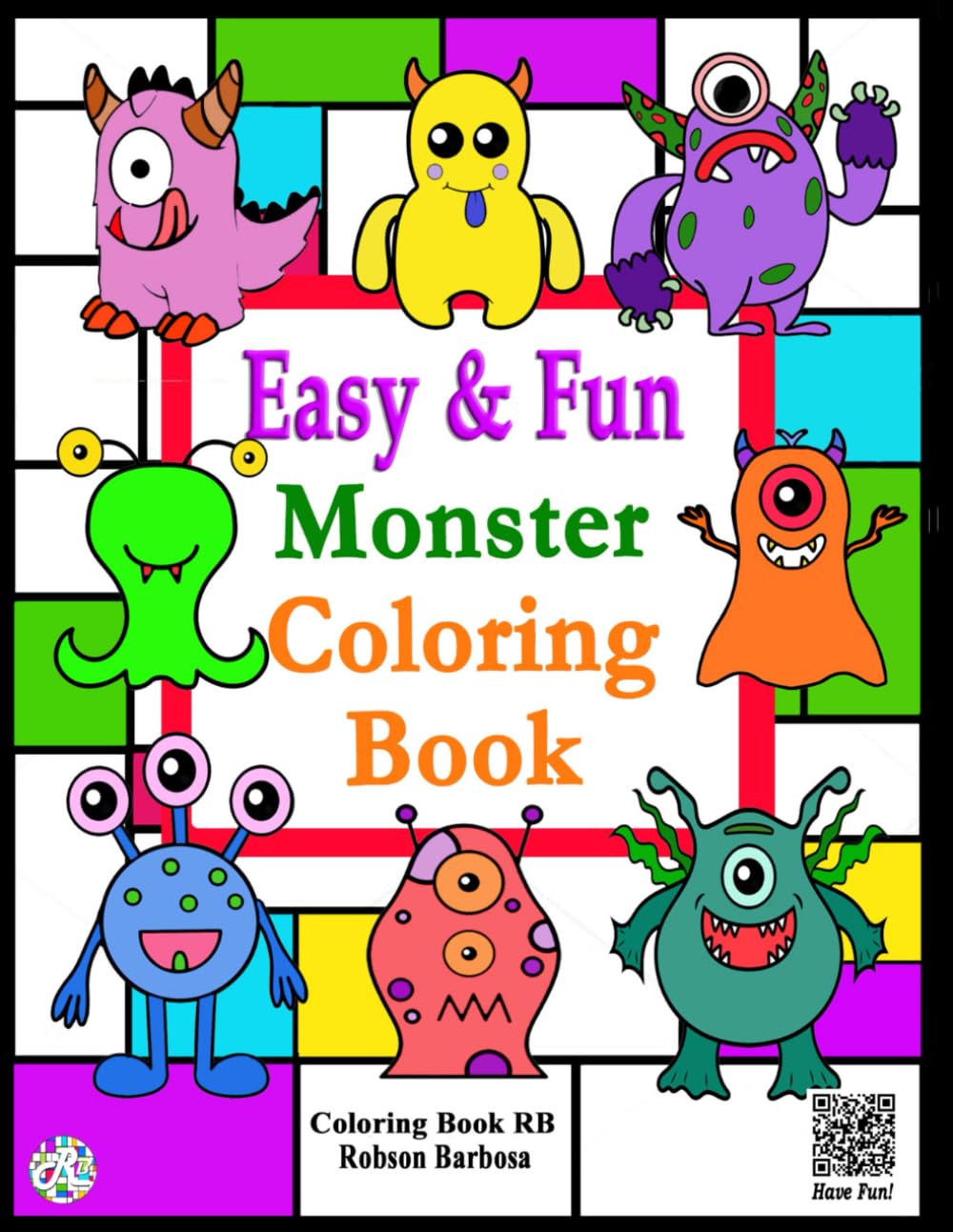 Monster Coloring Book: Easy & Fun: 49 Easy Monster to Color and Learn ...