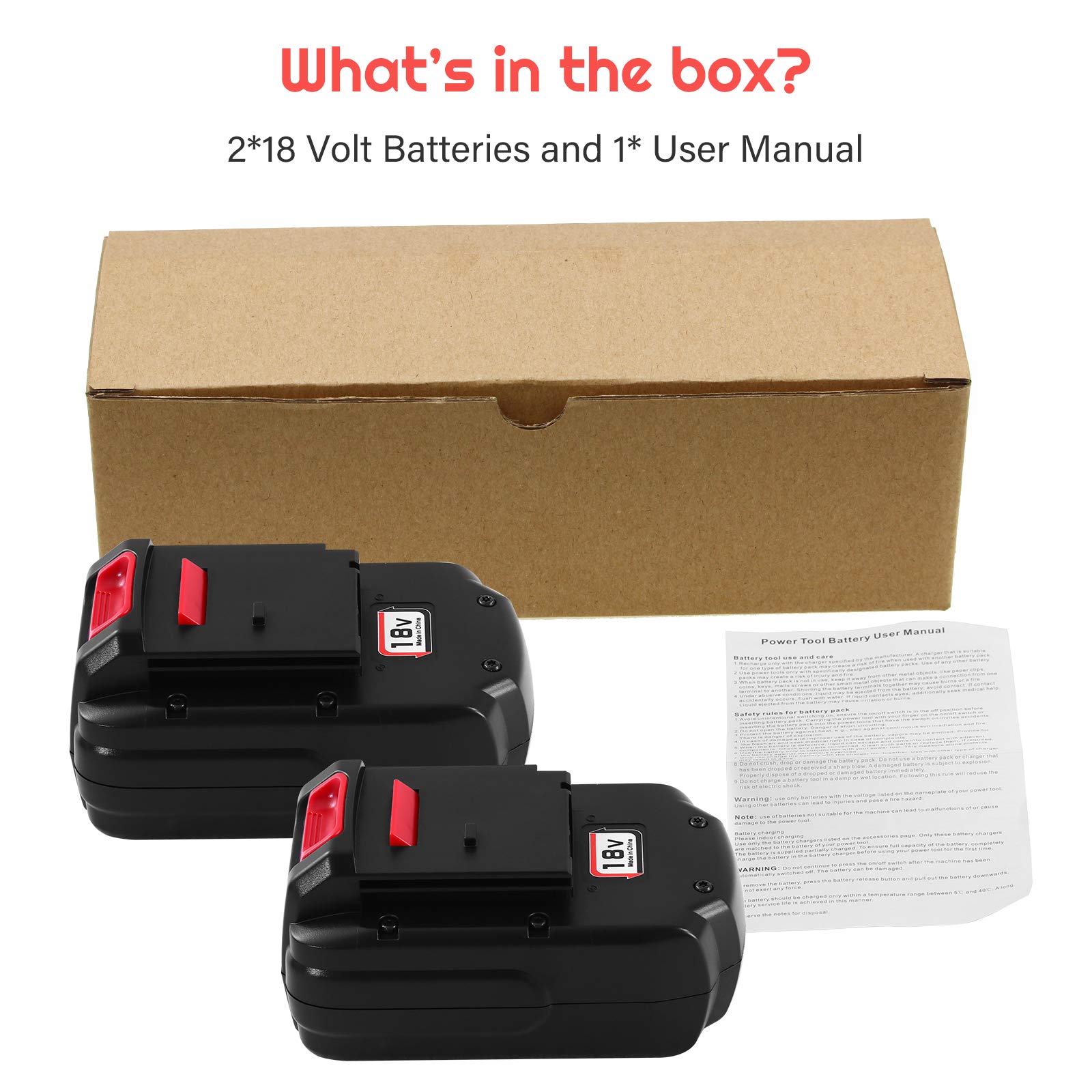 2-Pack [Upgraded to 4500mAh] High Capacity Ni-Mh PC18B Replacement ...