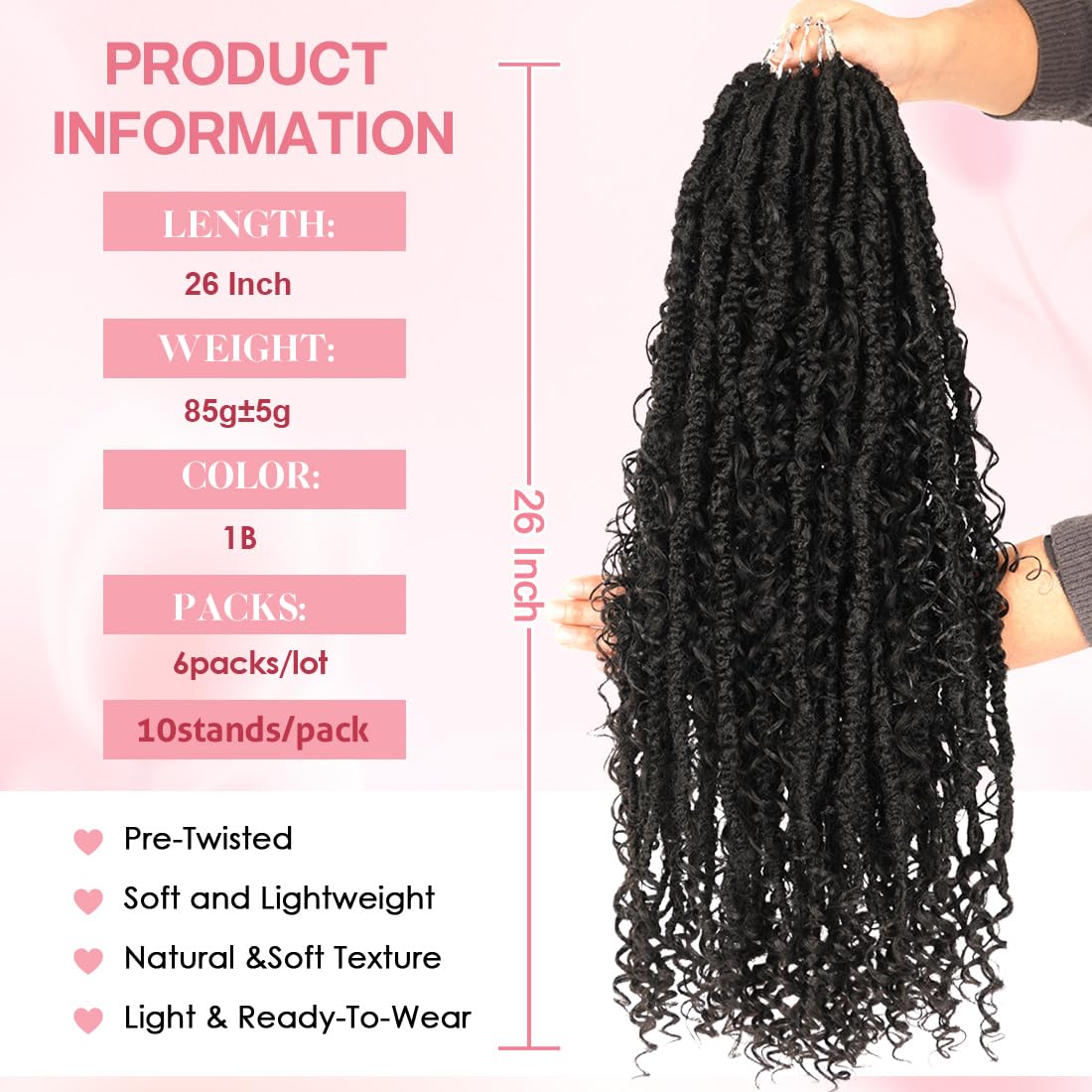 Snapklik.com : 26 Inch Boho Butterfly Locs Crochet Hair 6 Packs ...