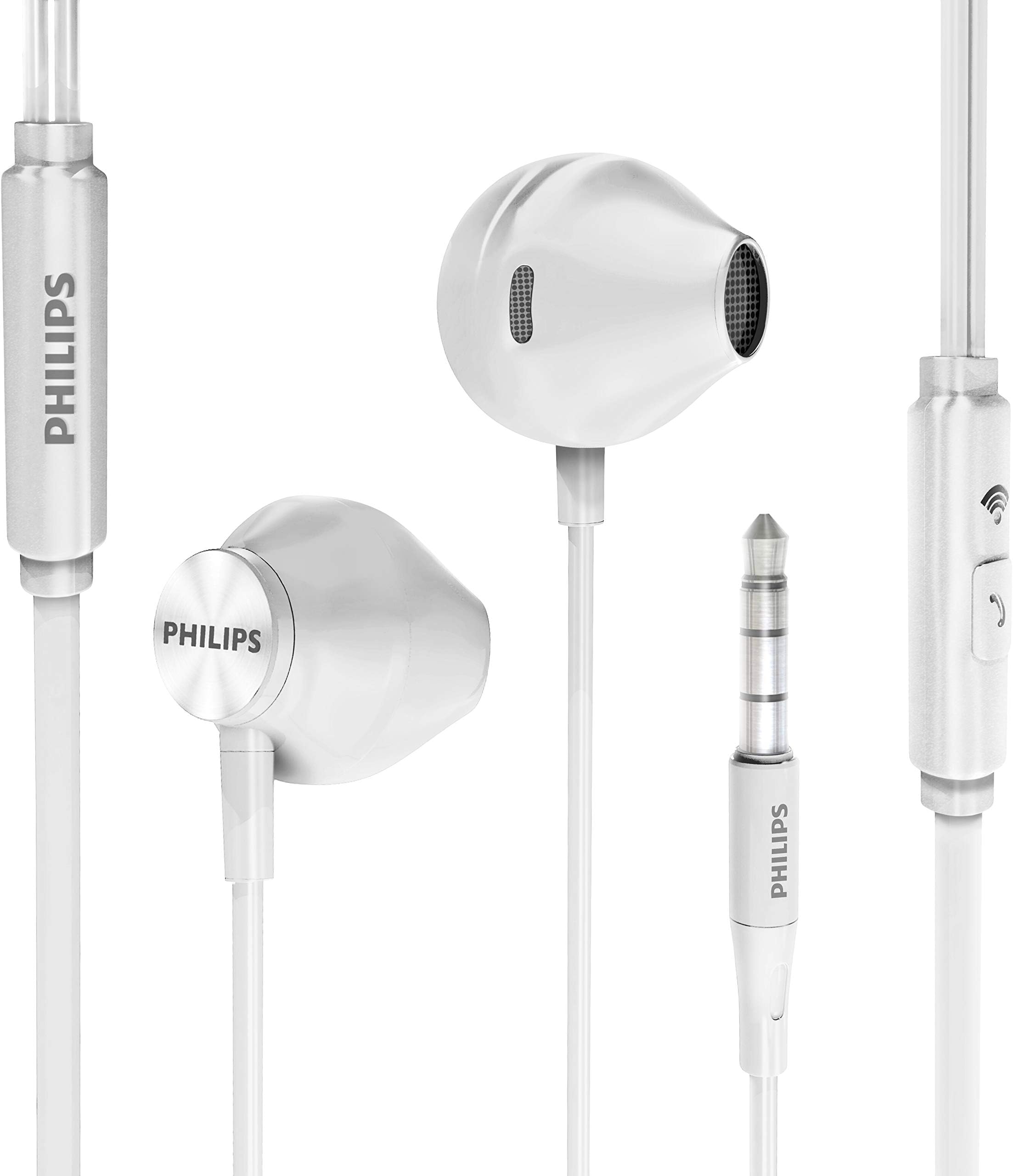 Philips Pro Wired Earbuds, in Ear Headphones with Mic Powerful Bass ...