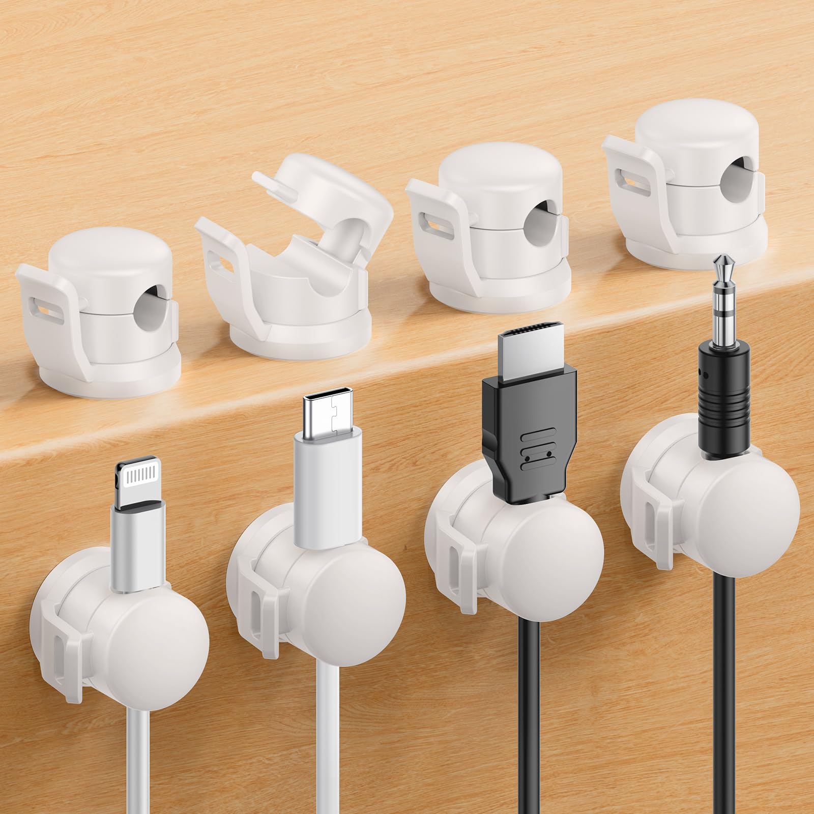 Amazon.com: Cable Clips 8 Pack Cord Holder for Nightstand [Cable Smooth ...