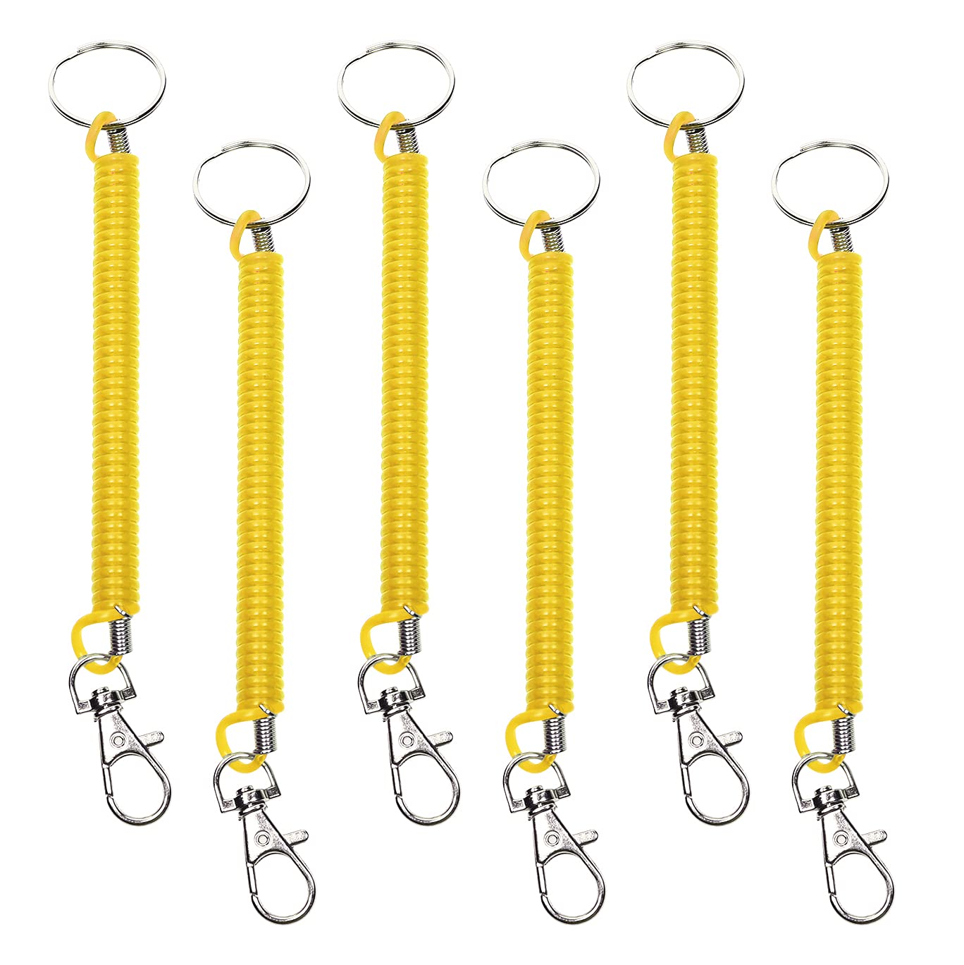 Mini Skater 6Pcs Spiral Retractable Spring Coil Keychain Theftproof ...