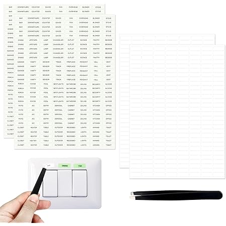 Amazon.com: 328 Pieces Light Switch Label Sticker Clear Transparent ...