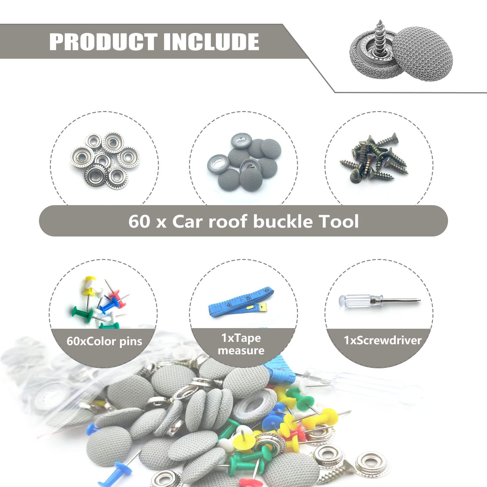 Snapklik.com : 60PCS Car Roof Headliner Repair Kit, Auto Roof Snap ...