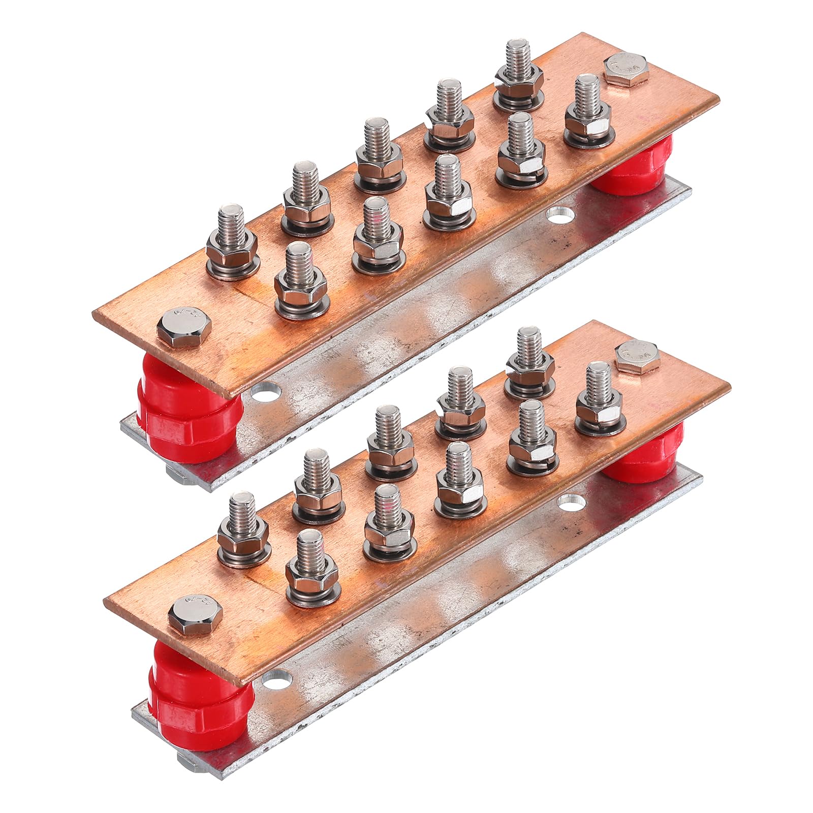 uxcell 2 Set Wall Mounted 4mm Copper Ground Bar with 10 Terminal ...