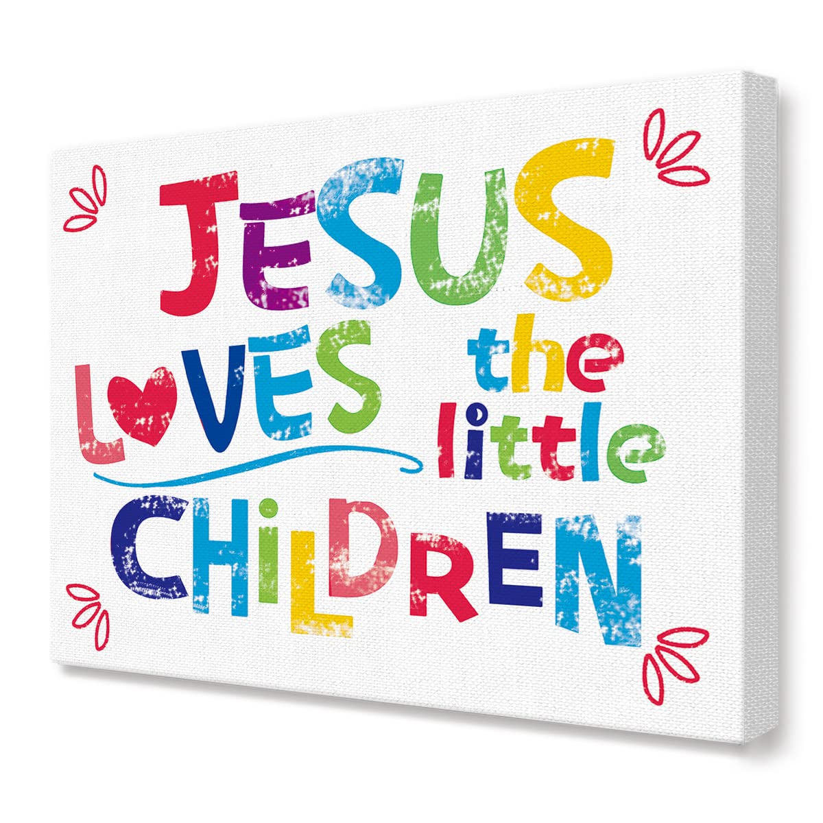 Amazon.com: LISTNGBO Bible Verses Wall Art for Kids,Jesus Loves The ...
