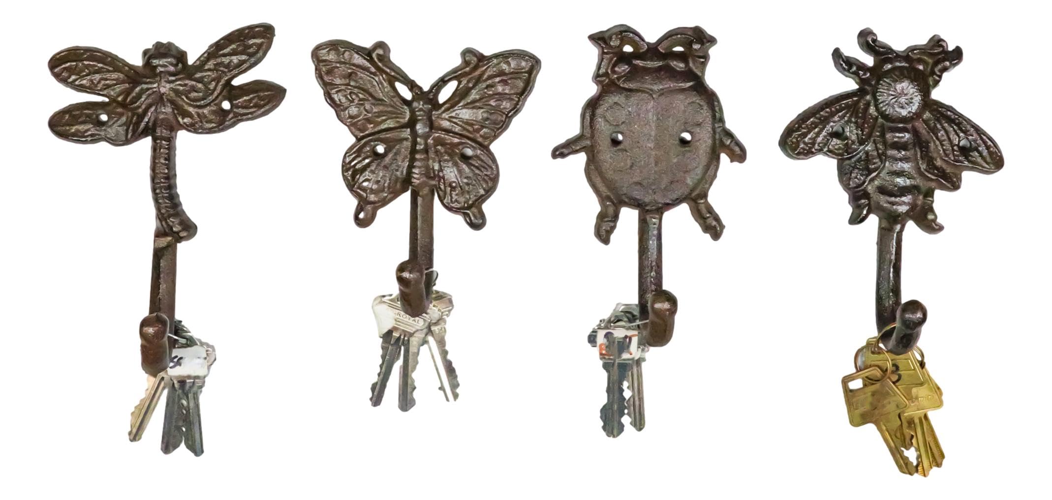 Amazon.com: Ebros Set of 4 Cast Iron Vintage Rustic Fancy Bugs Bee ...