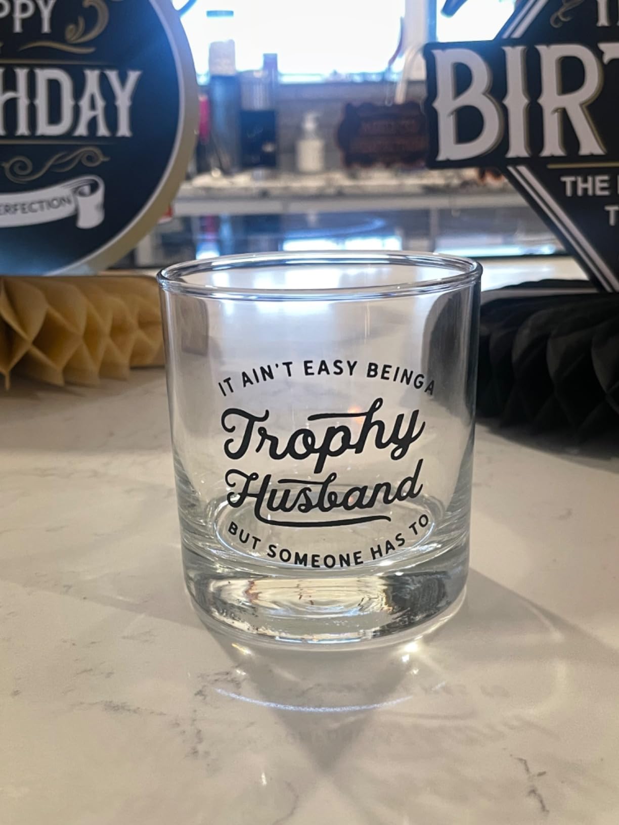 Amazon.com | Trophy Husband Whiskey Glass - Bourbon Gifts for Men ...