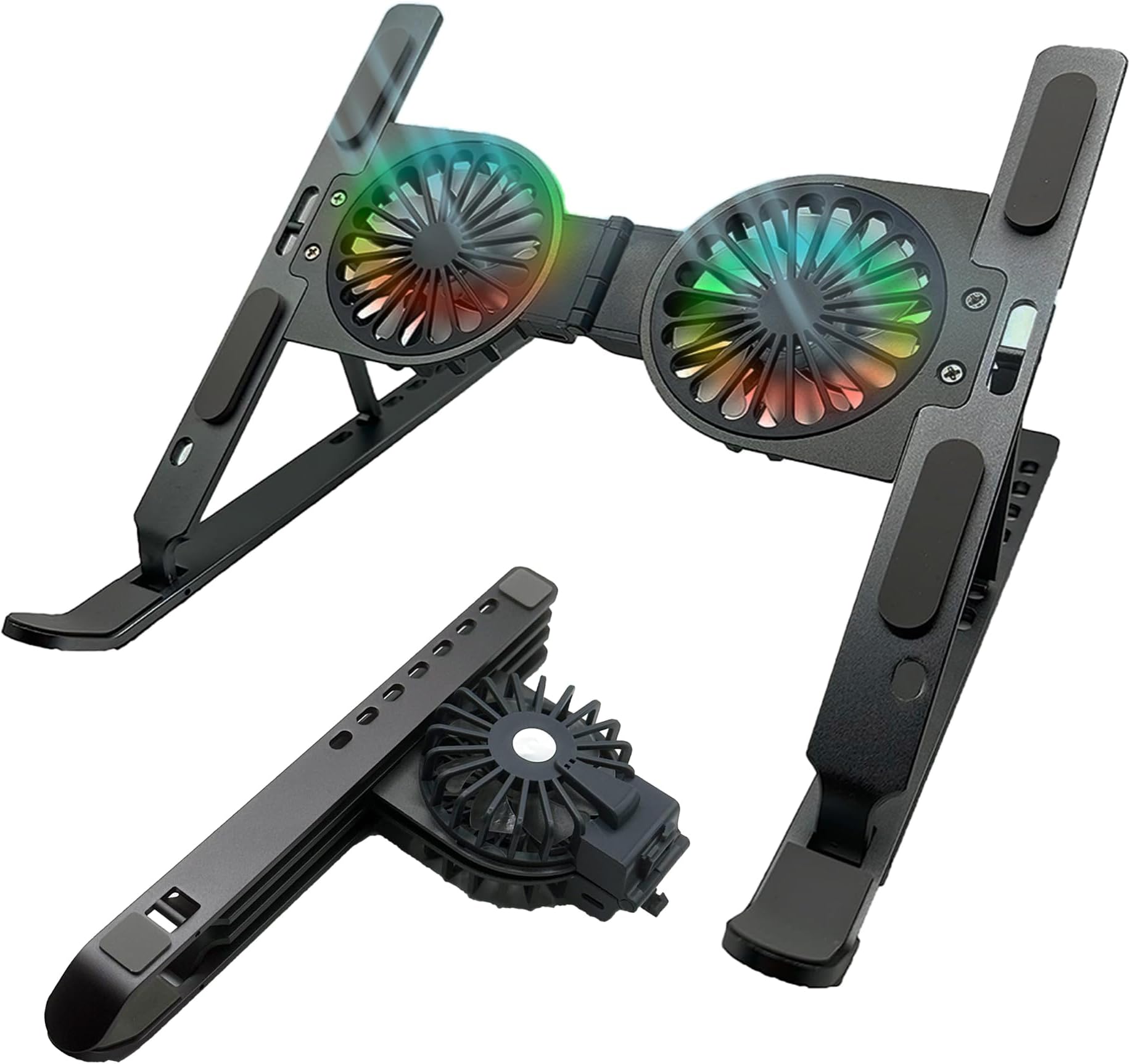 Adjustable Laptop Stand with Cooling Fan, Portable Foldable Laptop ...