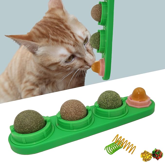 Amazon.com : Catnip Balls, Catnip Ball that Stick on Wall, Catnip Toys for Indoor Cats, Cat ...