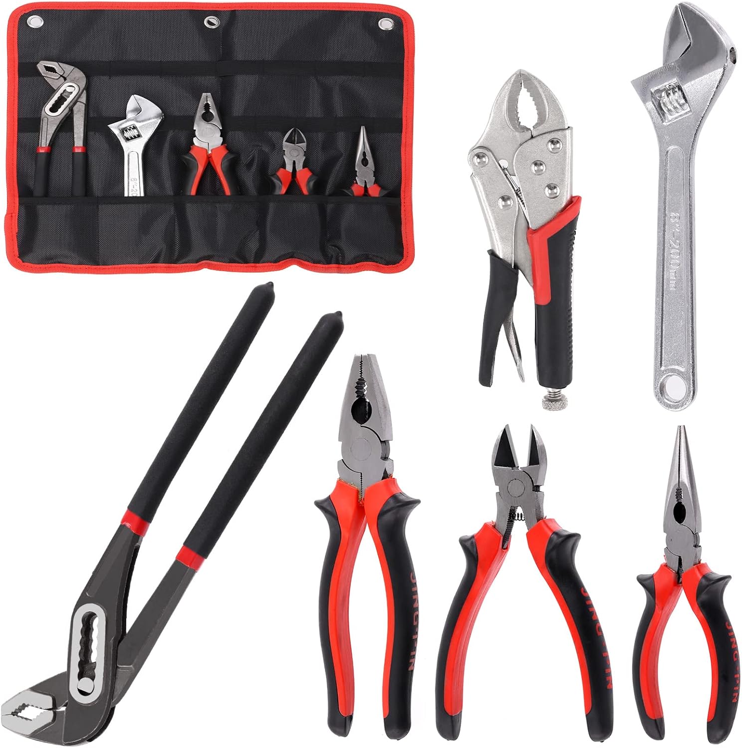 Tanstic 7Pcs Pliers Set, Including Groove Joint Pliers, Locking Pliers ...