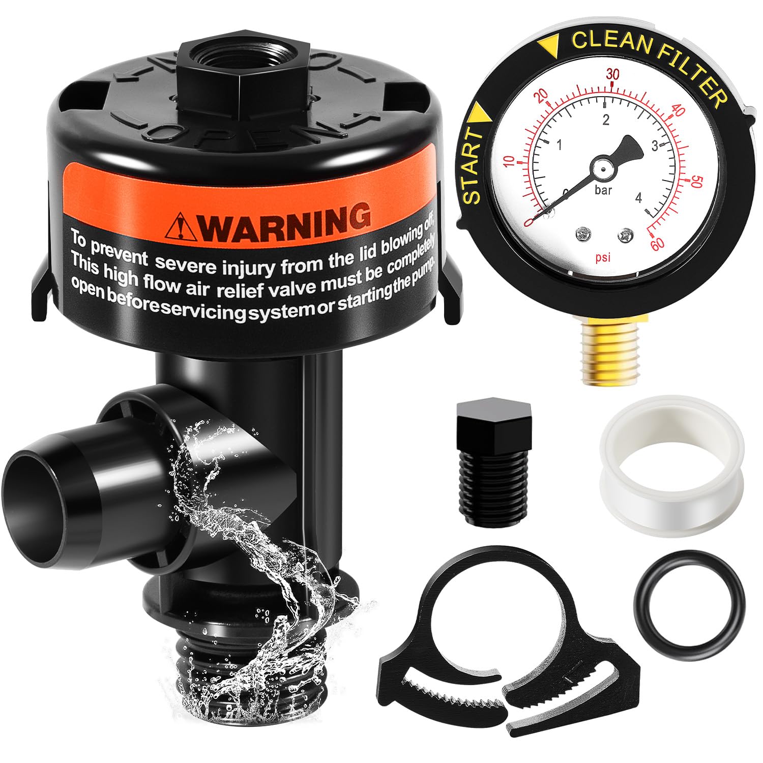 Amazon.com: 98209800 High Flow Manual Relief Valve, Air Relief Manual ...