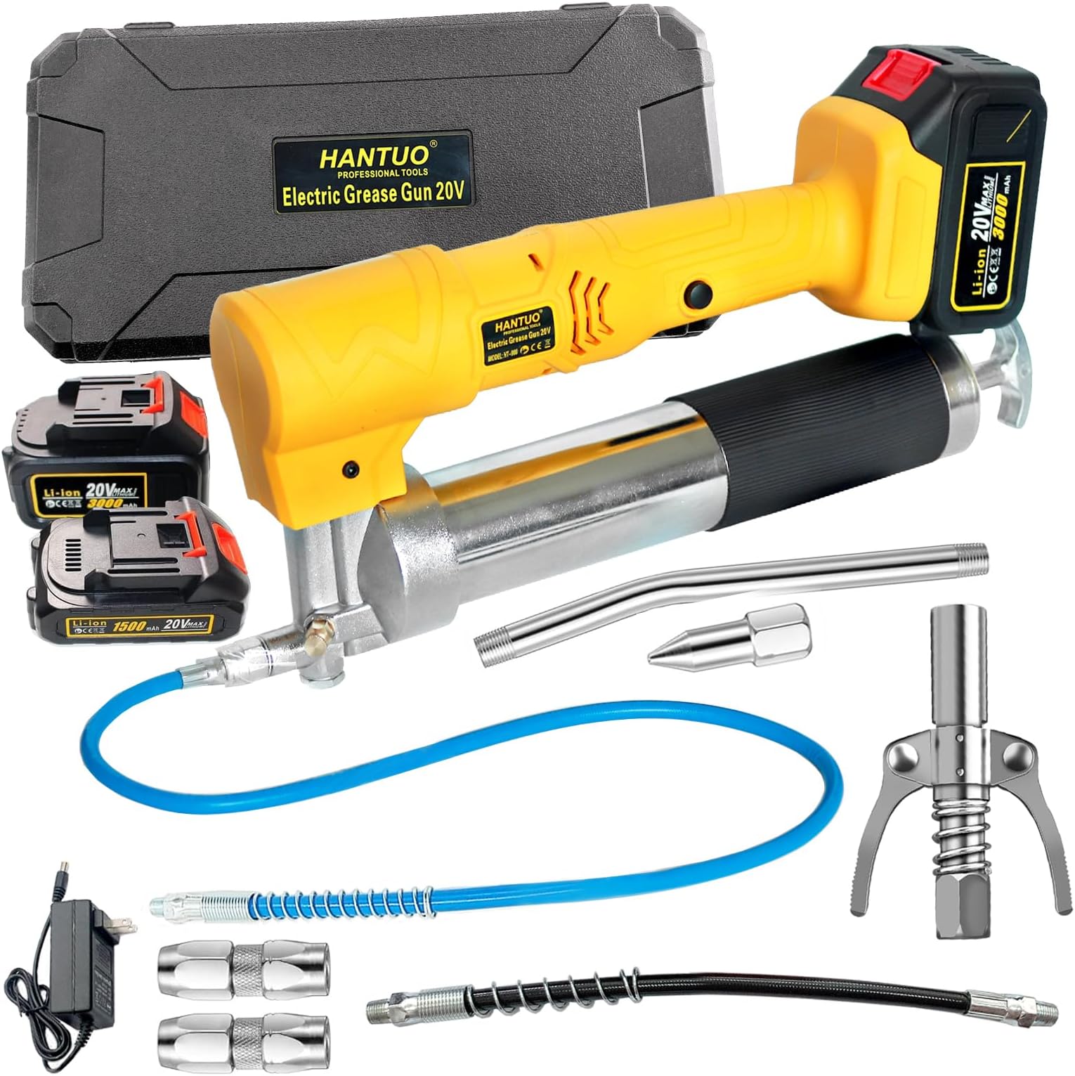 Amazon.com: HANTUO 20V Cordless Grease Gun, Electric Grease Gun ...
