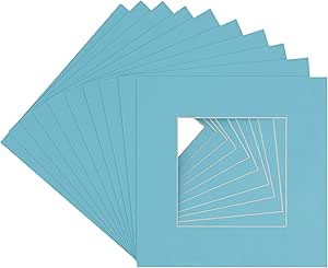 Amazon.com: 12x12 Mat Bevel Cut for 8x8 Photos - Precut Aqua Blue ...