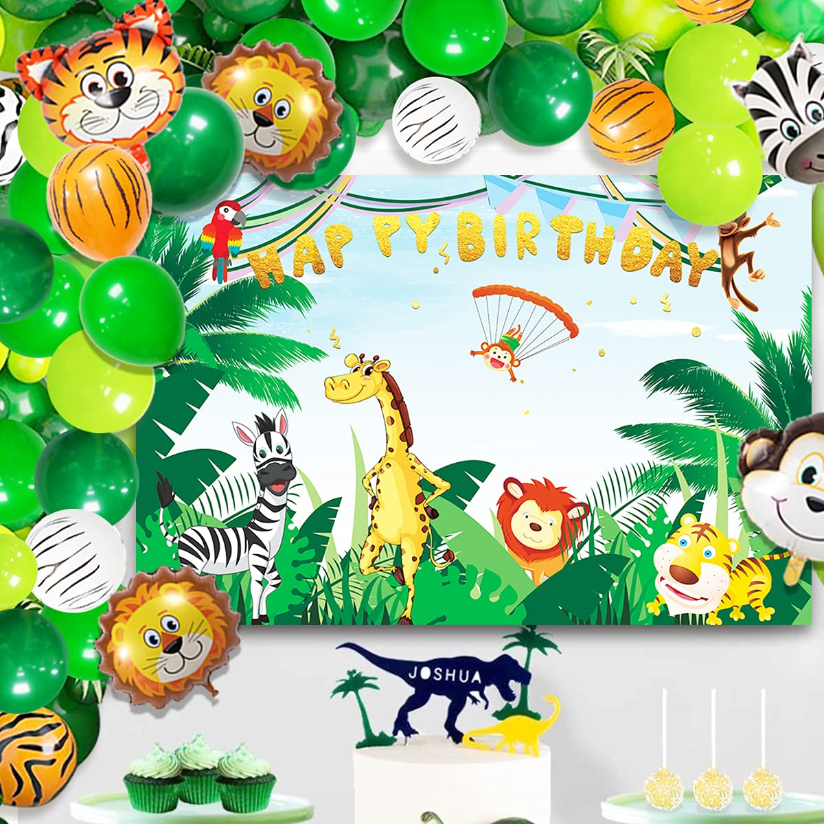 Jungle Theme Party Decorations, 102Pcs Birthday Party Supplies ...