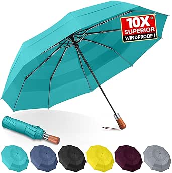 Amazon.com: LFLFWY 3T Wind Armor Travel Umbrella Compact Easy Auto Open ...