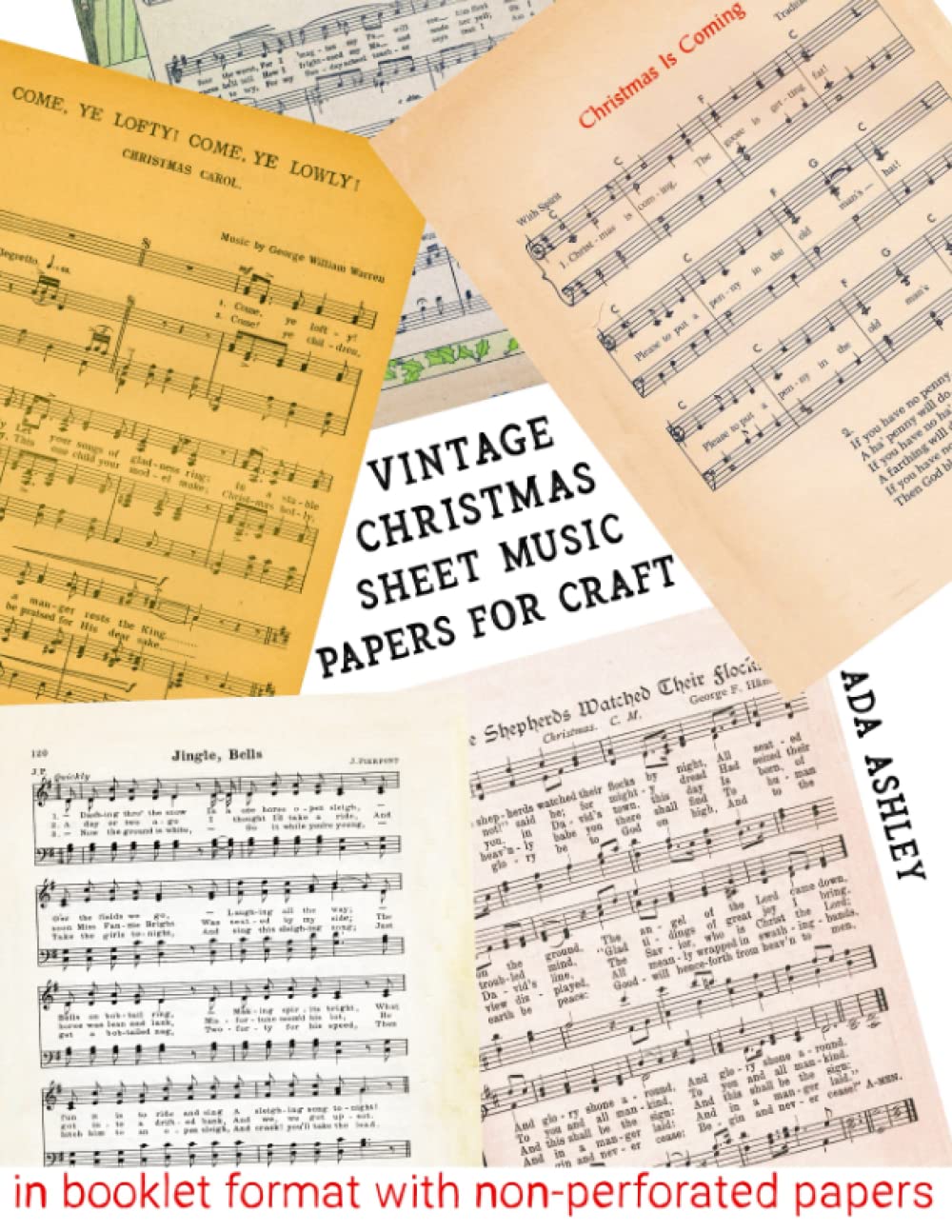 Vintage Christmas Sheet Music Papers for Craft: 20 Scrapbook Papers ...