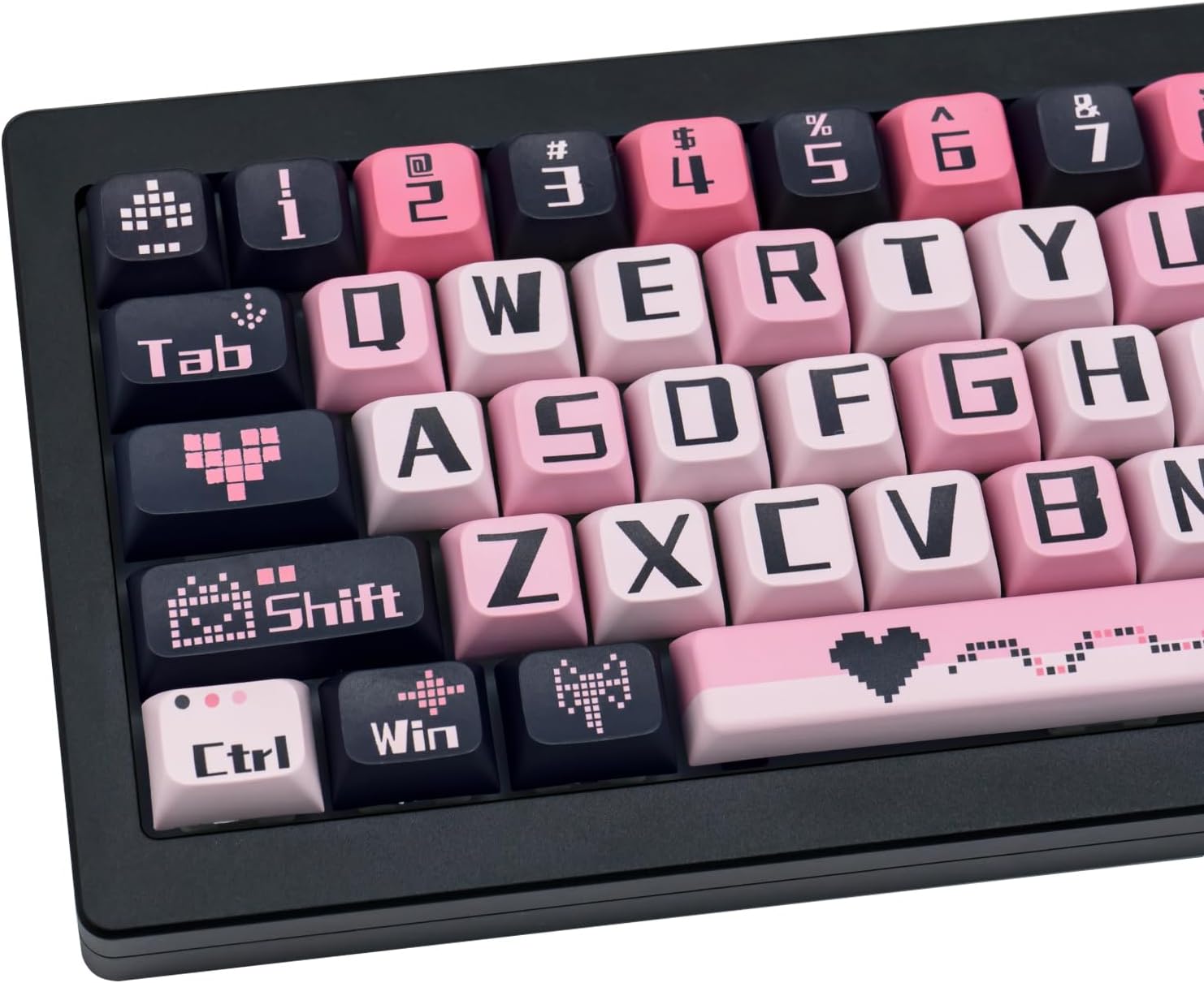 Amazon.com: COOMICKEY PBT Keycaps 131 Keys Black Pink Keycaps Dye ...