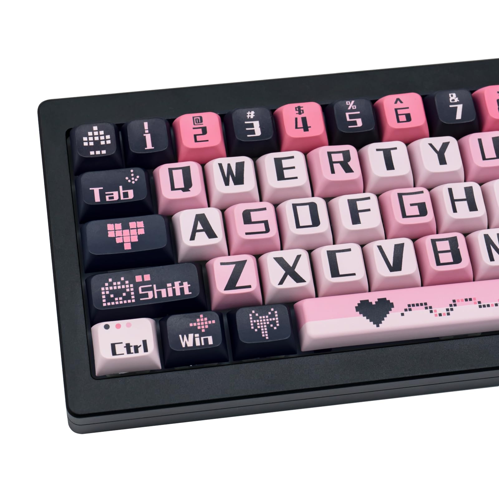 Amazon.com: COOMICKEY PBT Keycaps 131 Keys Black Pink Keycaps Dye ...