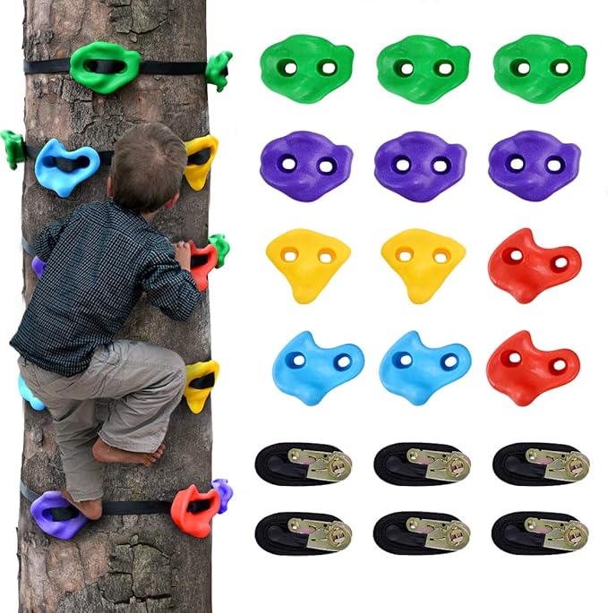 Amazon.com: 12 Ninja Tree Climbing Holds for Kids Climber, Adult ...