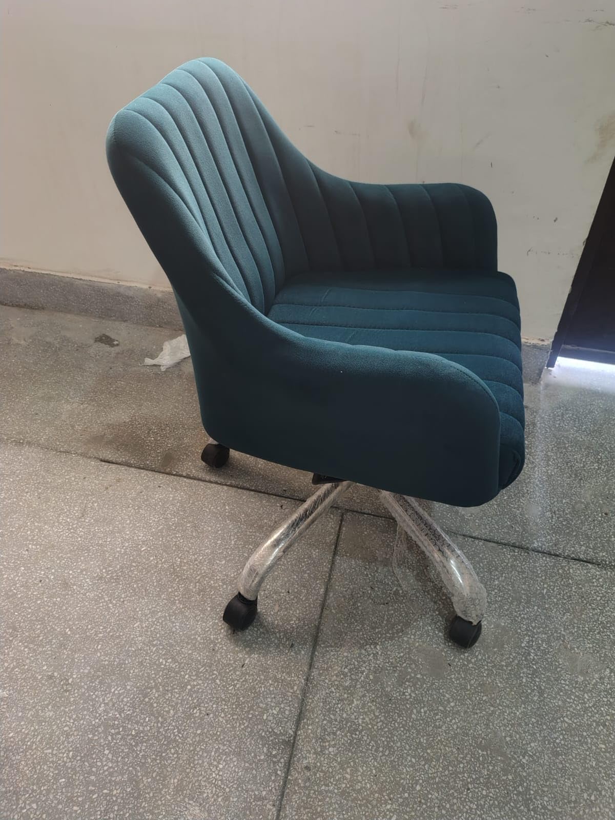 Warmiehomy Velvet Fabric Desk Chair for Home Office, Adjustable Swivel ...