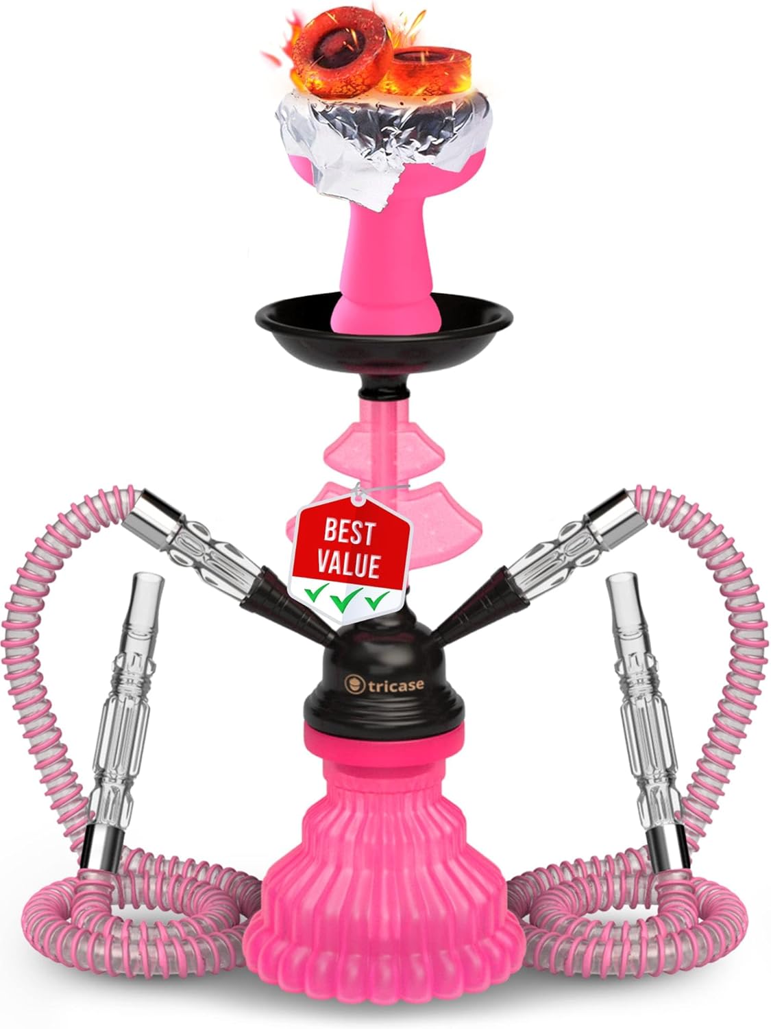 Amazon.com: Hookah set with everything - Pink Hookah Set 2 Hose Hookah ...