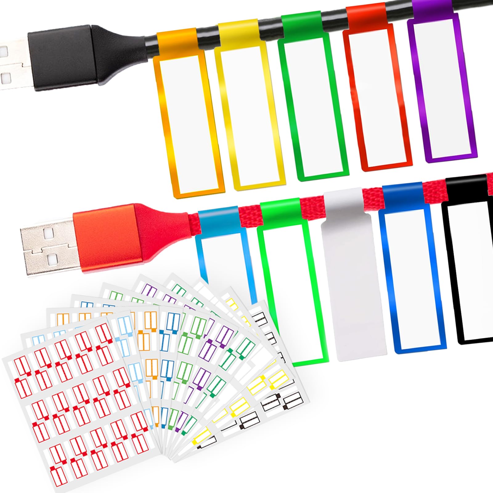 300 Pcs Cable Labels 10 Colors Waterproof Cable Tags Wire | Desertcart ...