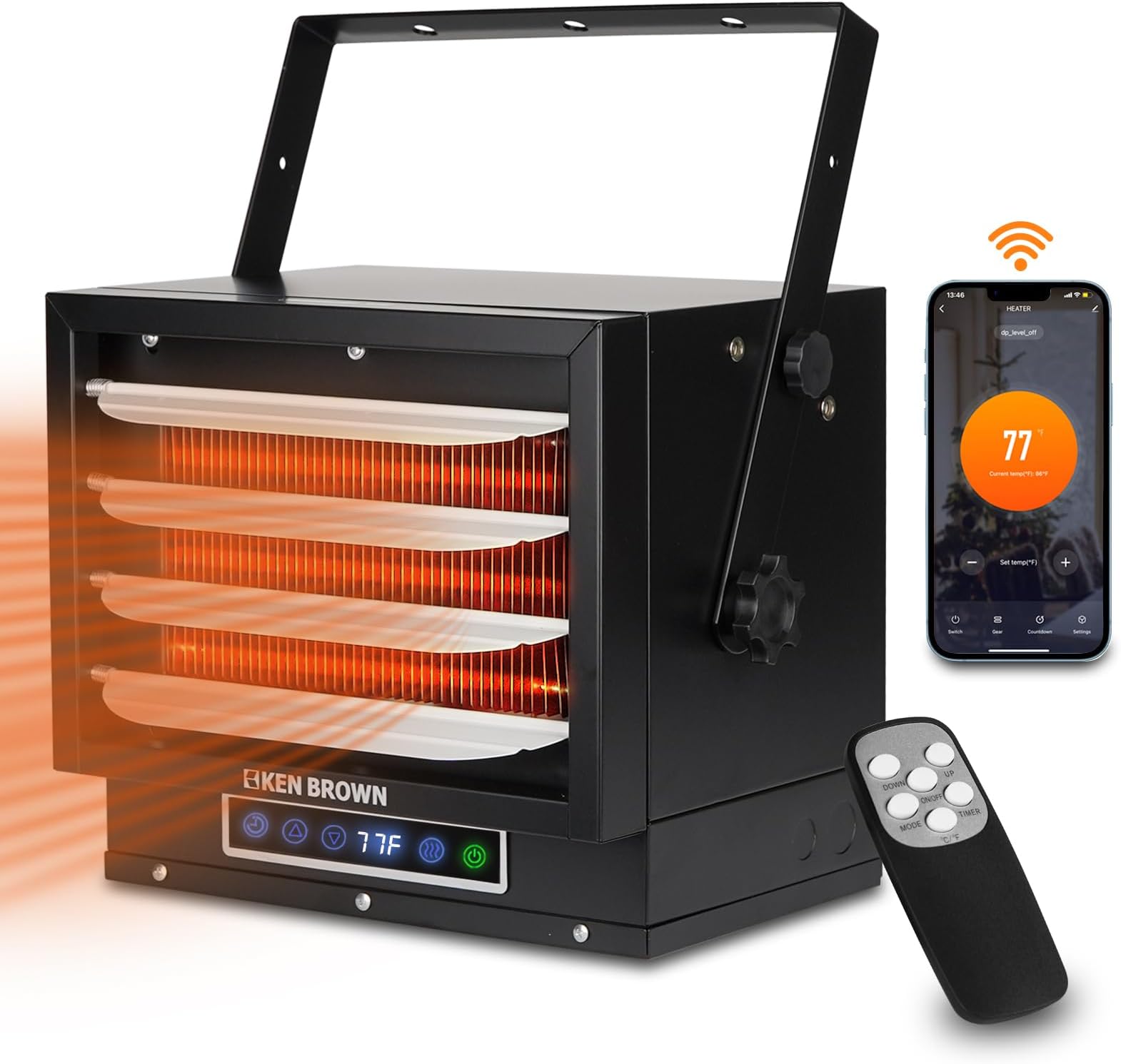 Amazon.com: KEN BROWN 7500 Watt Smart Electric Garage Heater with ...