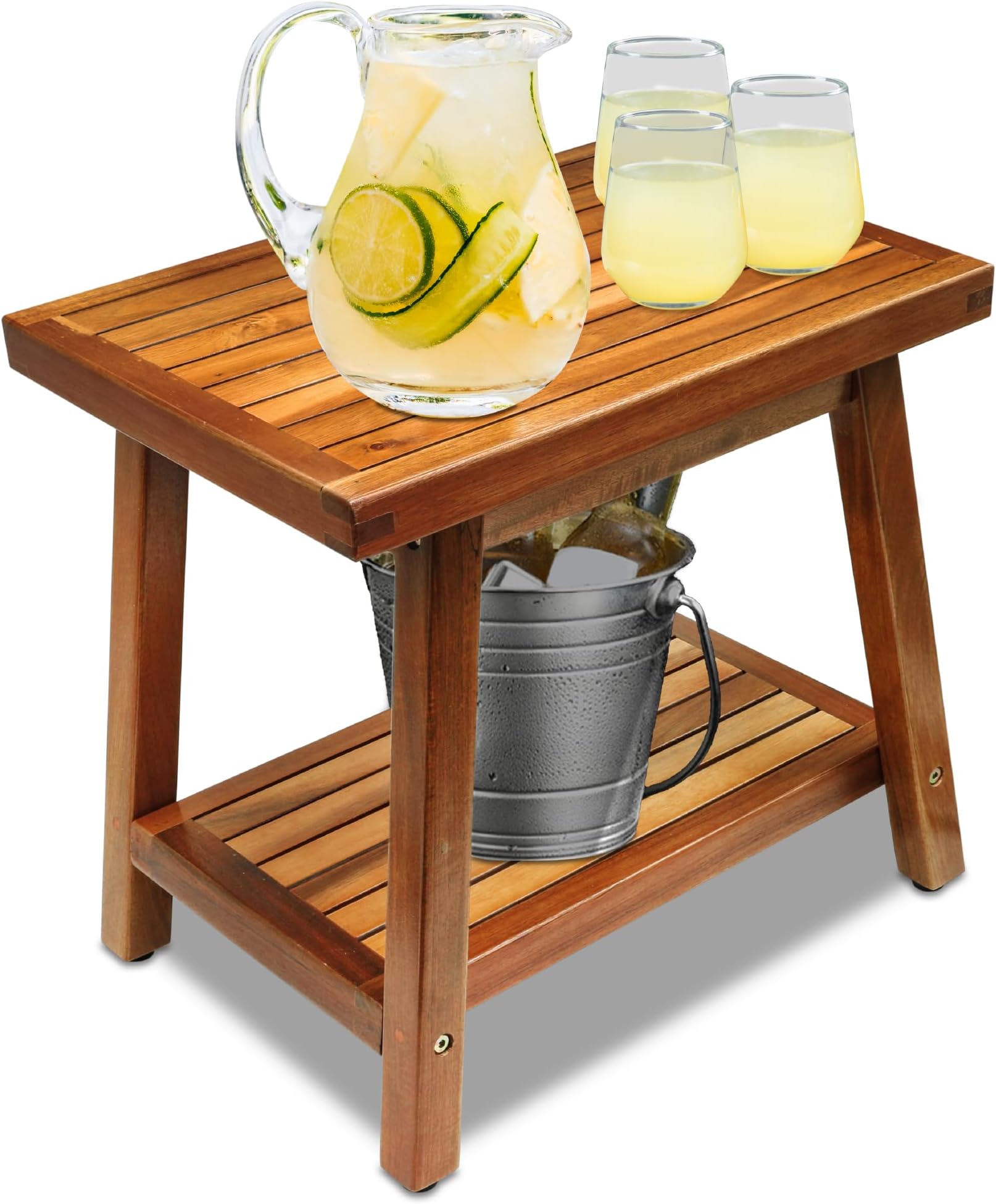 Amazon.com: SENSUNIQ Acacia Wood Side Table, Sofa Table for Small Space ...