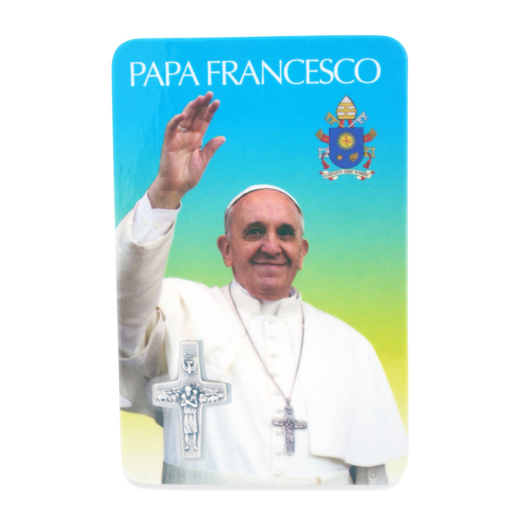 Amazon.com: Venerare Pope Francis Holy Card with Papal Cross : Home ...