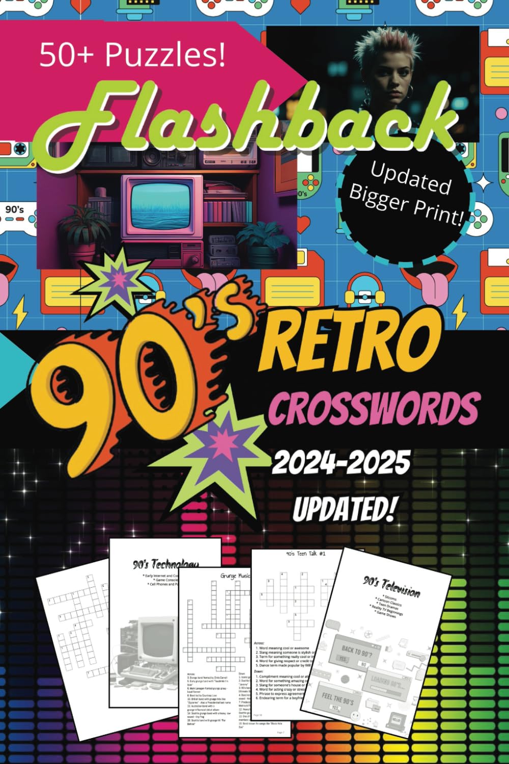 90's Retro Crosswords: Flashback! UPDATED and NEW for 2024-2025 (Flashback! Retro Puzzles ...