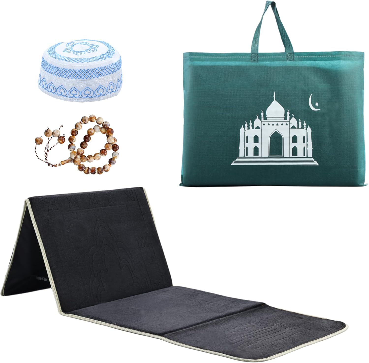 Amazon.com: Foldable Muslim Prayer Mat with Back Rest Support, Thick ...