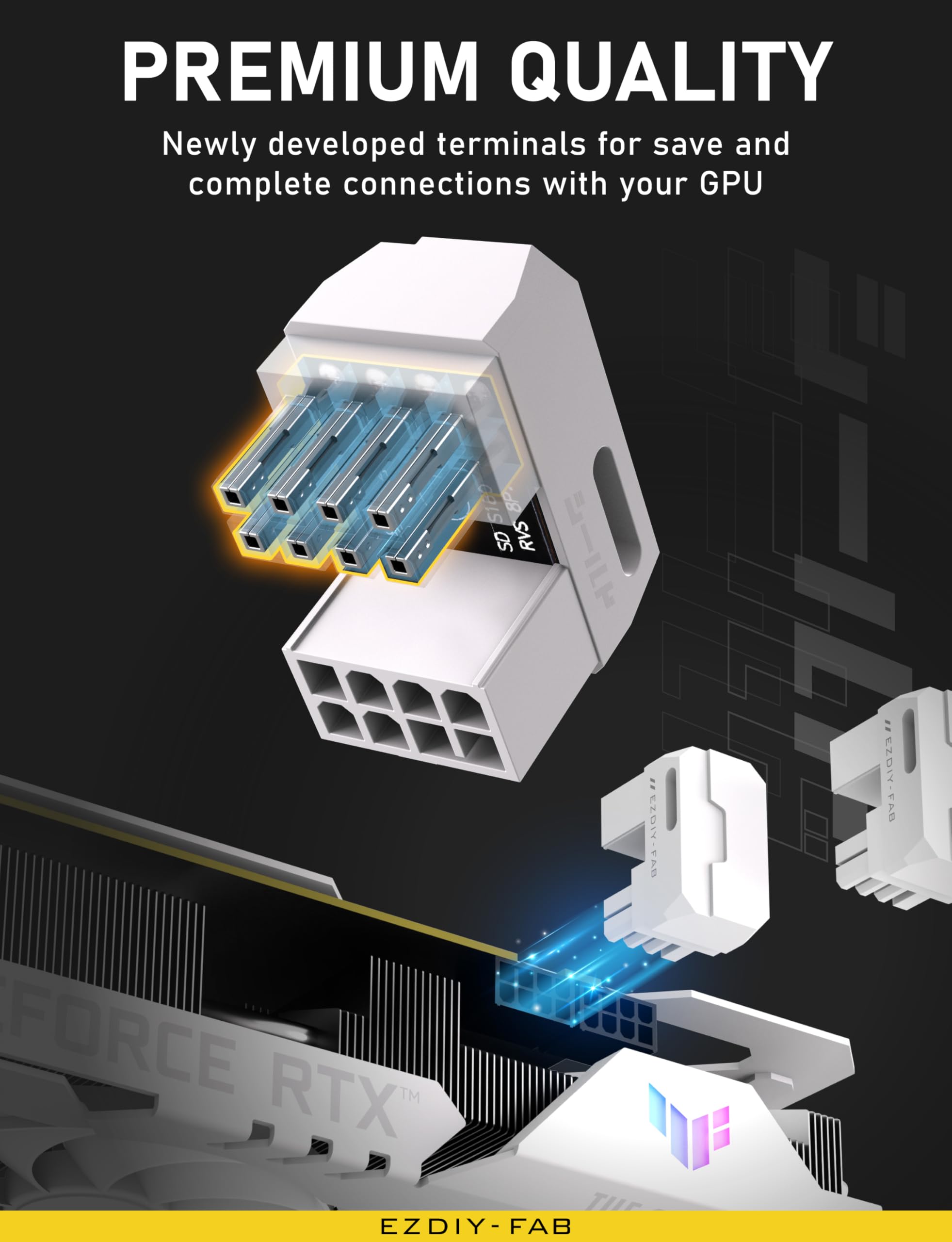 Snapklik.com : EZDIY-FAB Shield Series 8-Pin PCIe GPU Power Adapter