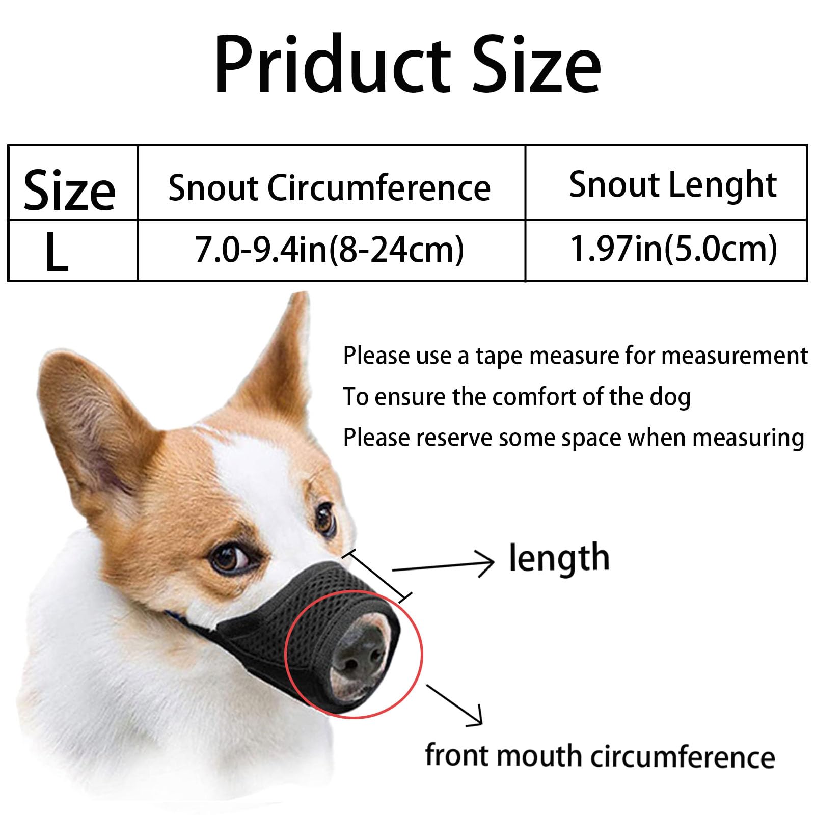 1Pcs Dog Muzzle, Adjustable Loop and Soft Pad Dog Muzzle, Breathable ...