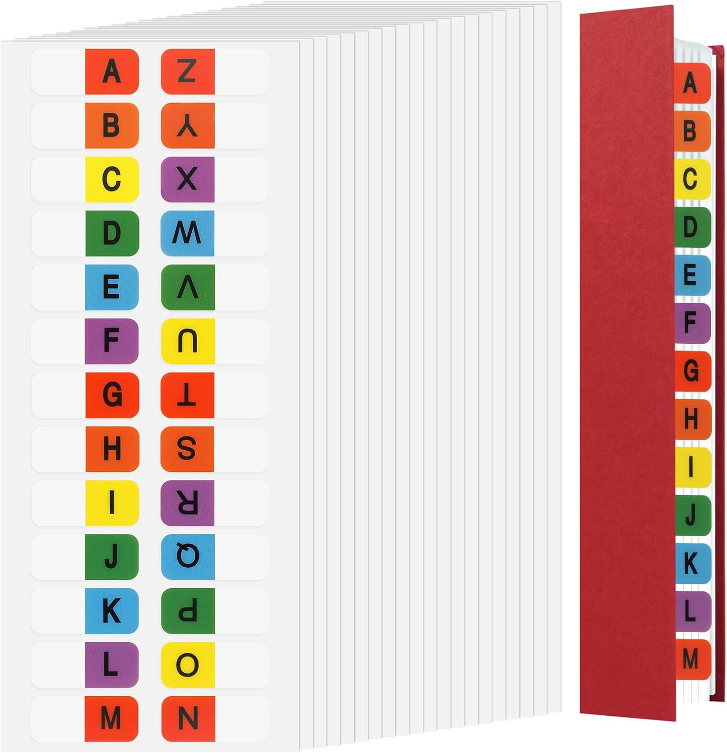 Mabor 520Pcs Colored Alphabetical Tab Indexes Self Adhesive A-Z Index ...