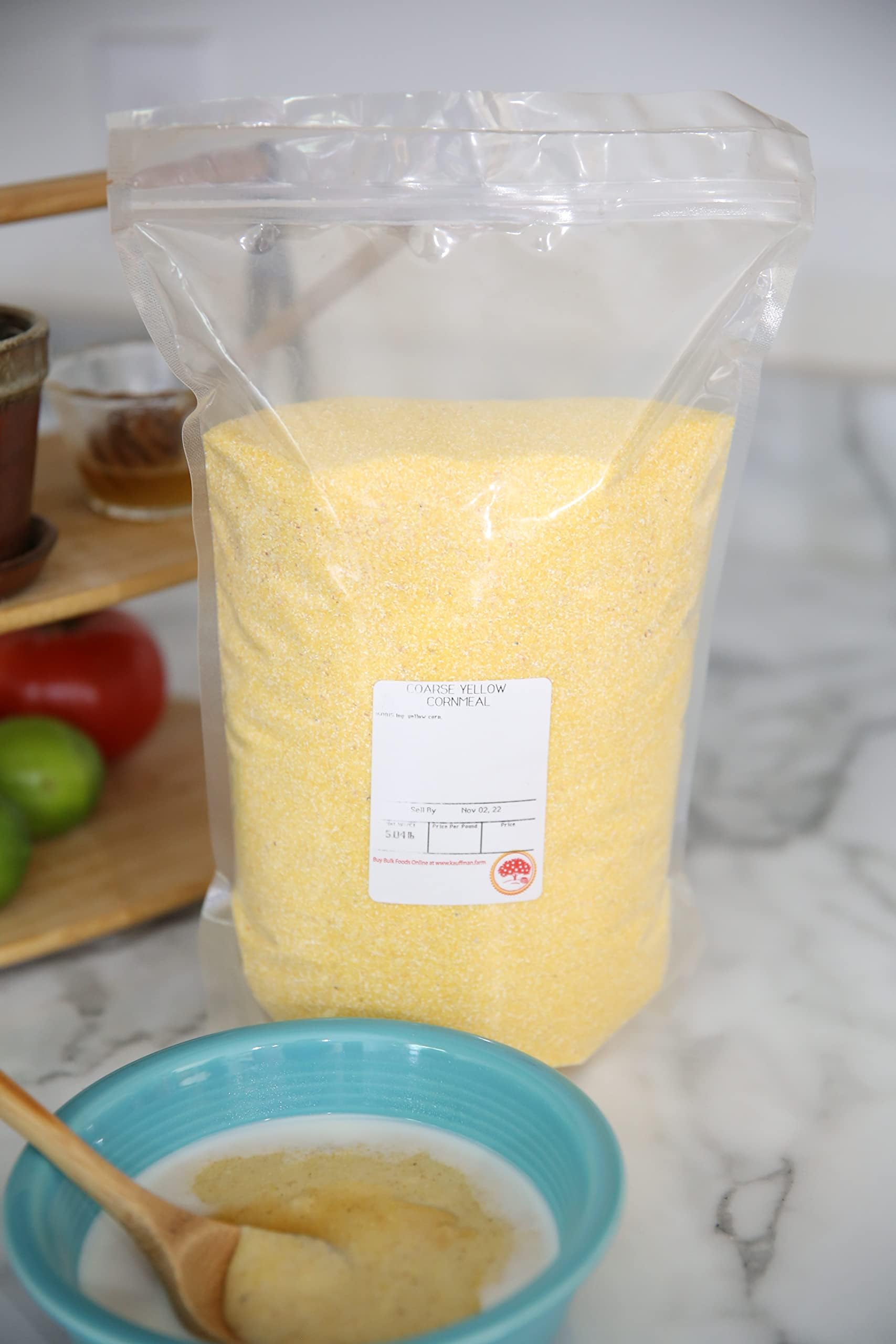Amazon.com : Kauffman Orchards Coarse-Ground Yellow Corn Meal, Bulk Bag ...