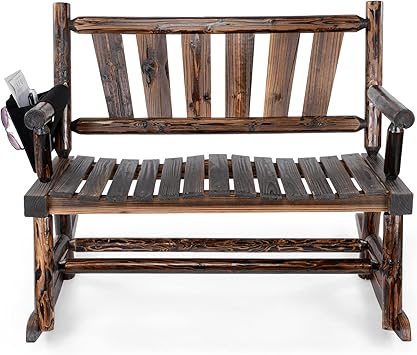 Amazon.com: Wood Rocking Chair Outdoor, Rocking Bench Outdoor with ...