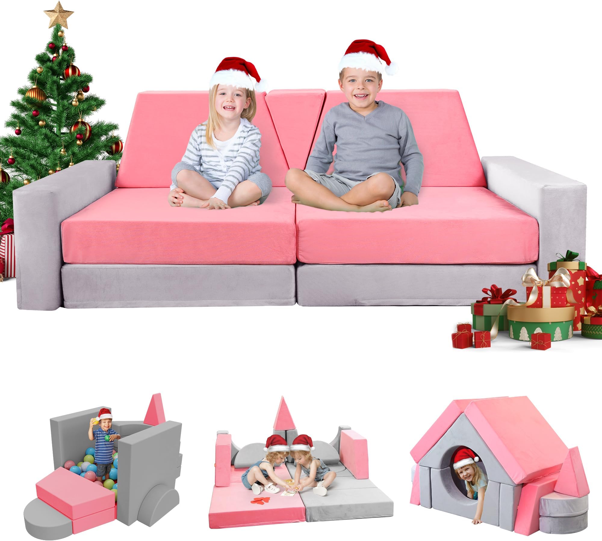Amazon.com: Fivetry 12PCS Modular Kids Play Couch, Child Sectional Sofa ...