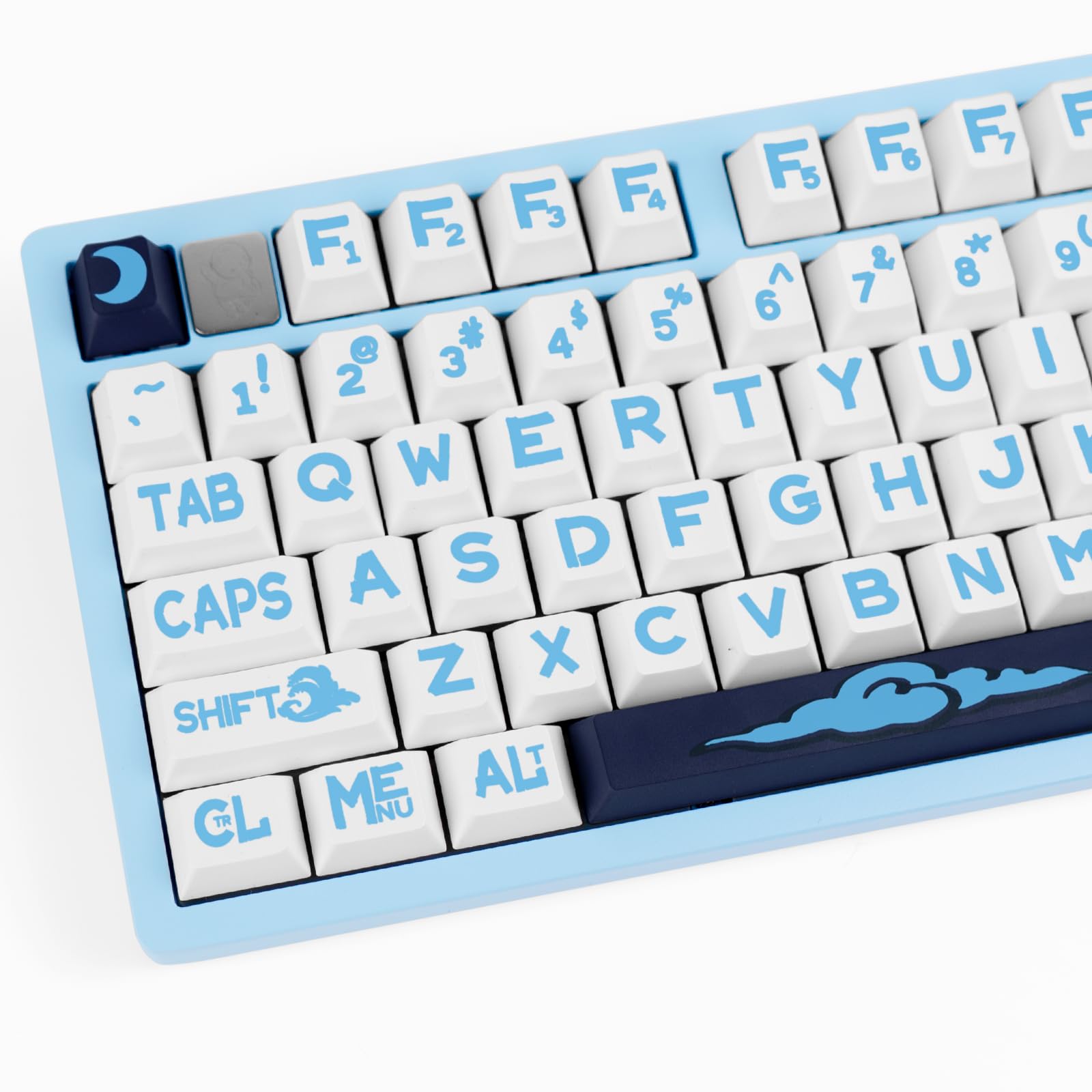 Amazon.com: JOLINTAL 129 Keys Blue Large Letter Keycaps, PBT Keycaps ...