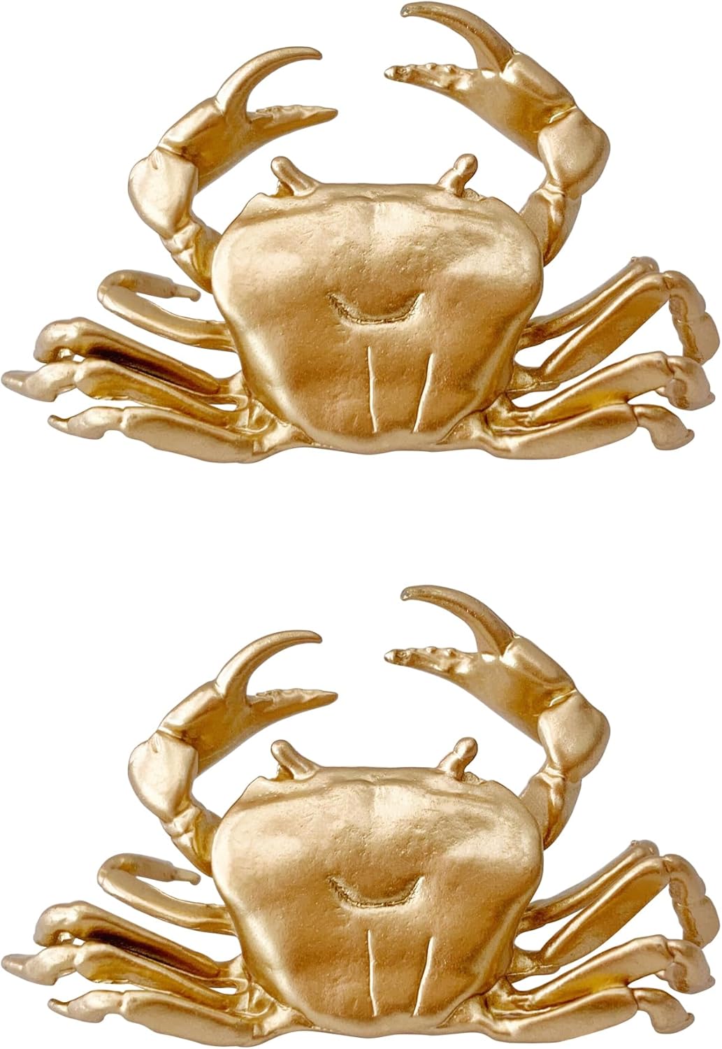 Amazon.com: Pasiir 2pcs Gold Crab Figurine Home Decor, Solid Metal ...