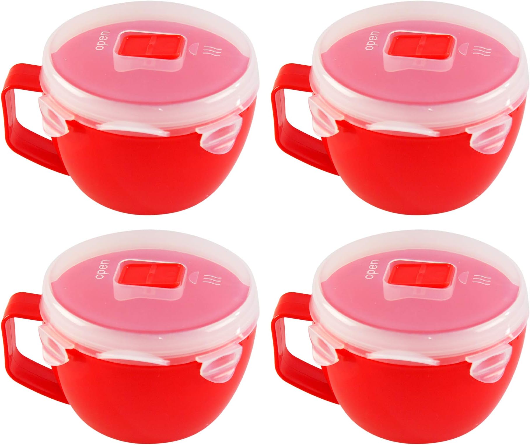 Amazon.com: Home-X Microwave Soup Mugs with Lid- Set of 2, Microwave ...
