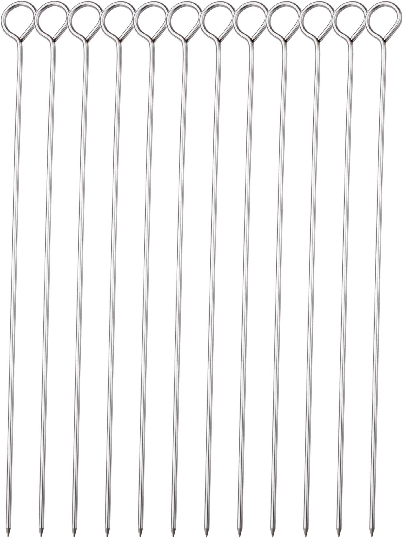 Amazon.com : HONSHEN 14 Inch Long Square kebab skewers,BBQ Stainless ...