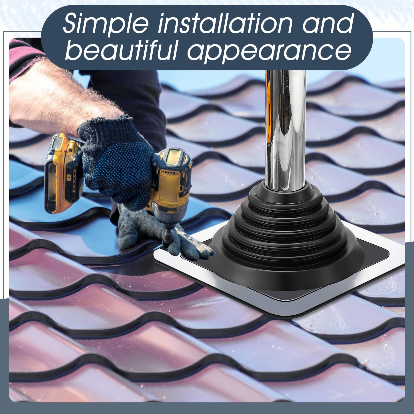 Snapklik.com : Yaocom #3 Metal Roof Vent Boot Chimney Flashing Roof ...
