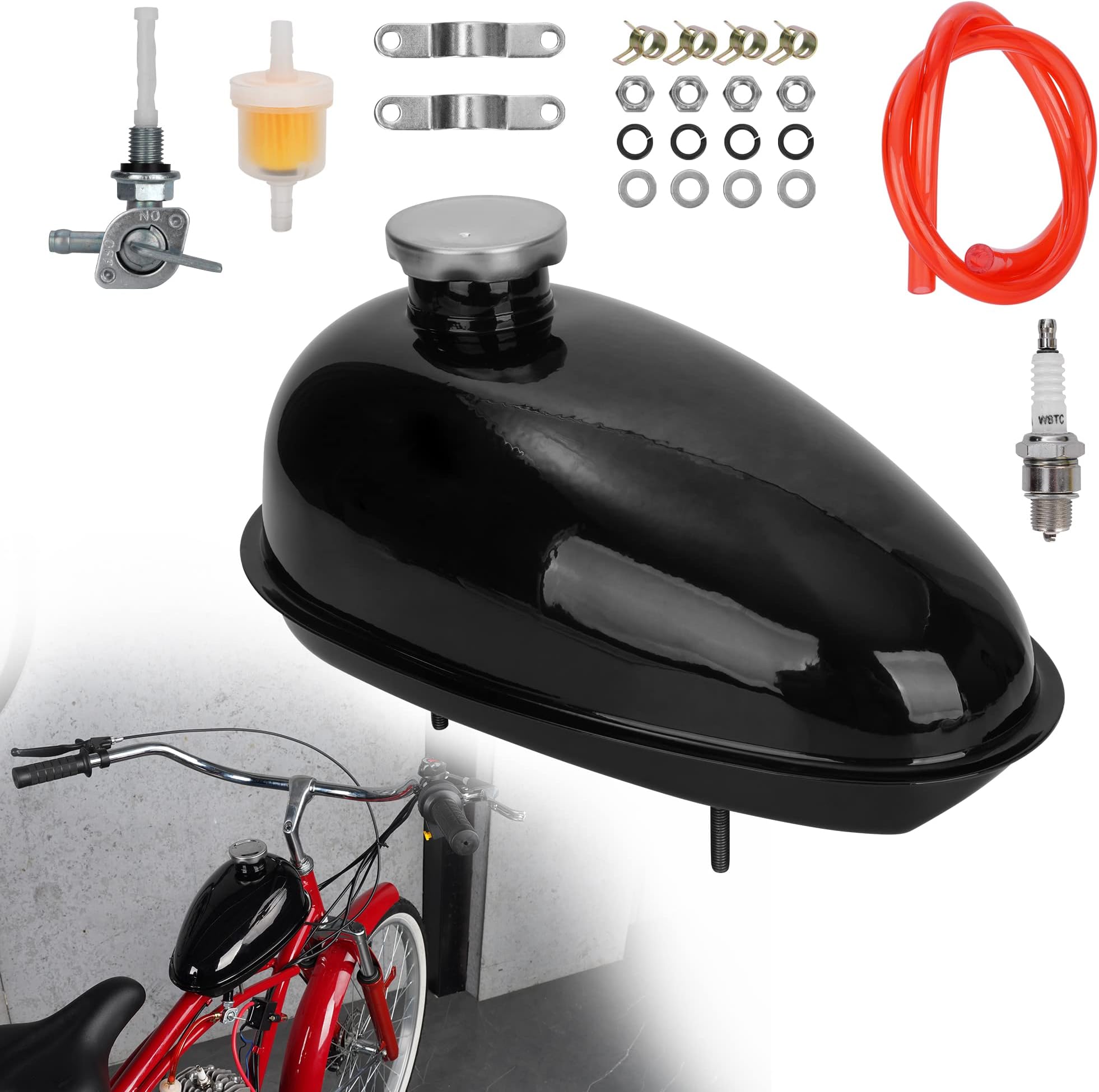 Amazon.com: 3L 0.79 Gallon Mini Bike Gas Tank Fuel Tank with Cap ...