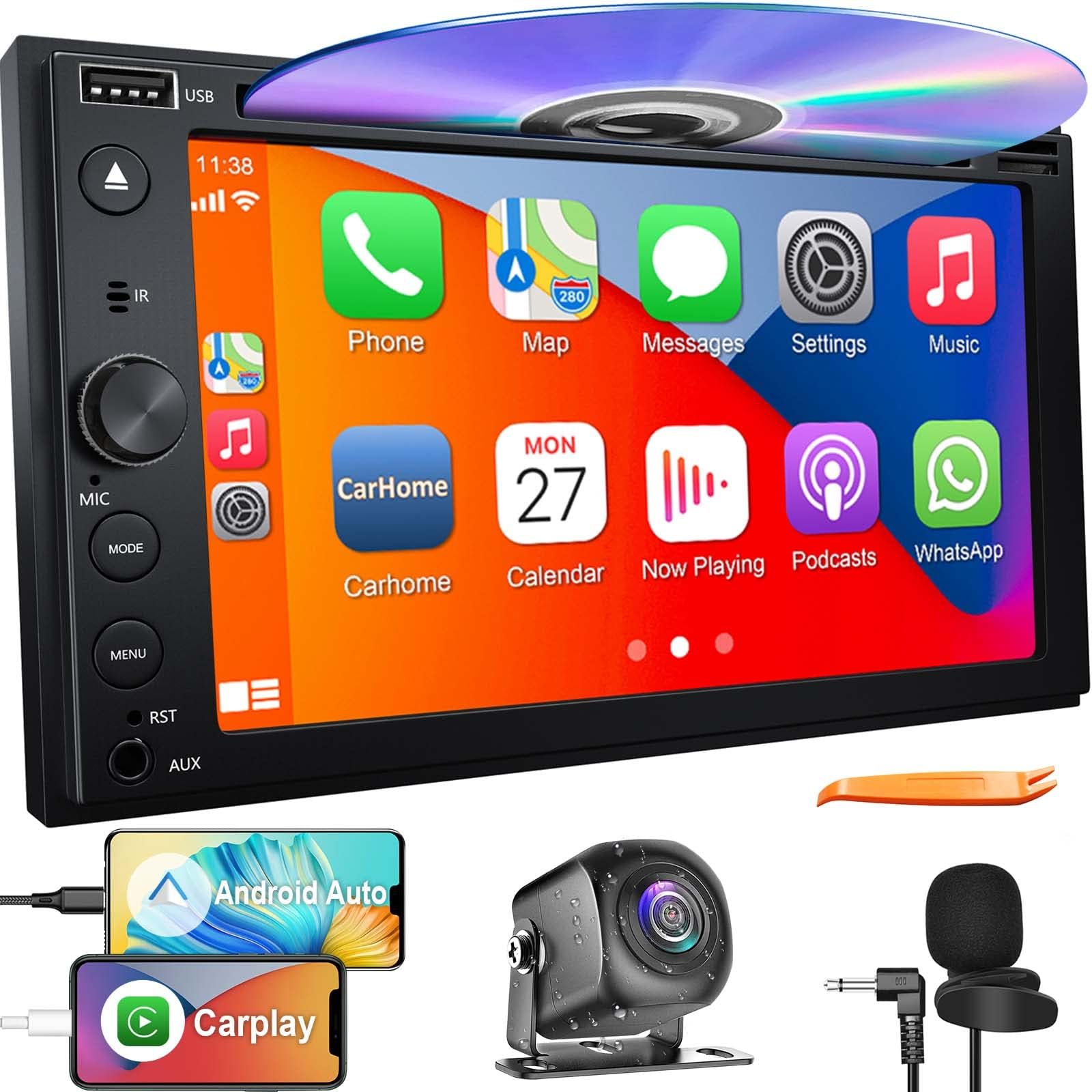 Amazon.com: EKAT Double Din Car Stereo with Wireless Apple Carplay ...