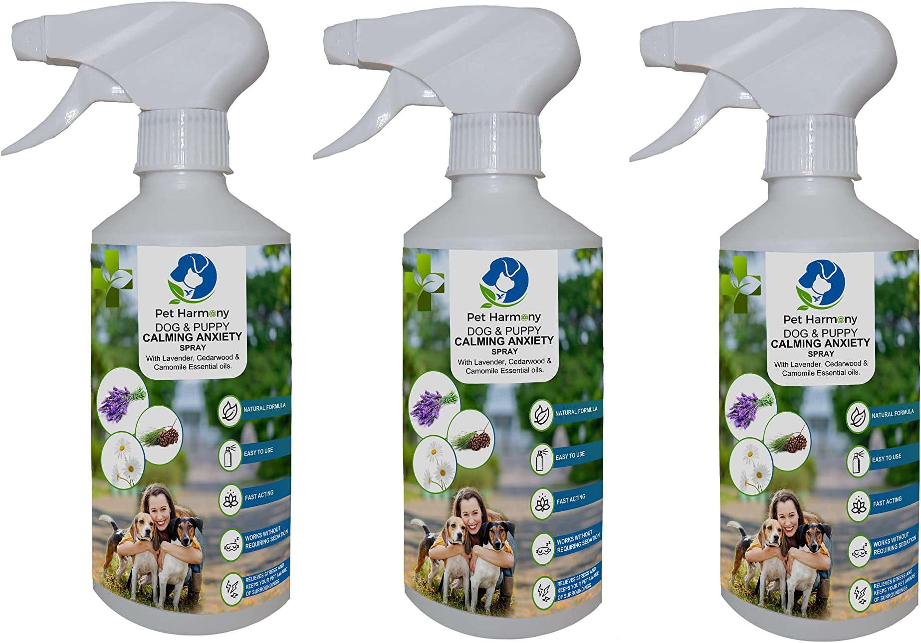 Pet Harmony Anxiety Calming Spray for Dogs & Puppies - 500ml - Natural ...