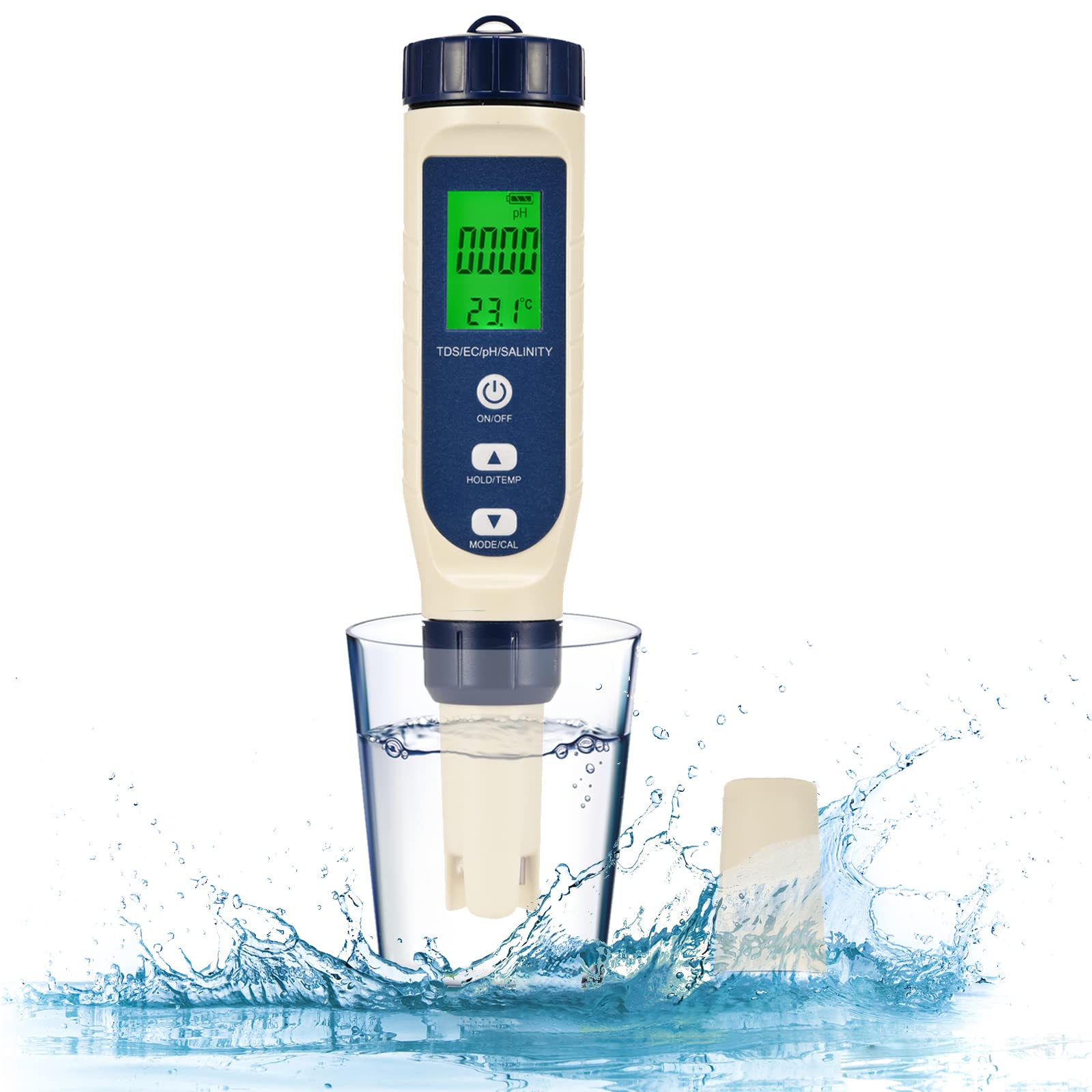 5-in-1 pH Meter and TDS Meter Combo, PH/TDS/EC/Salinity/Temperature ...