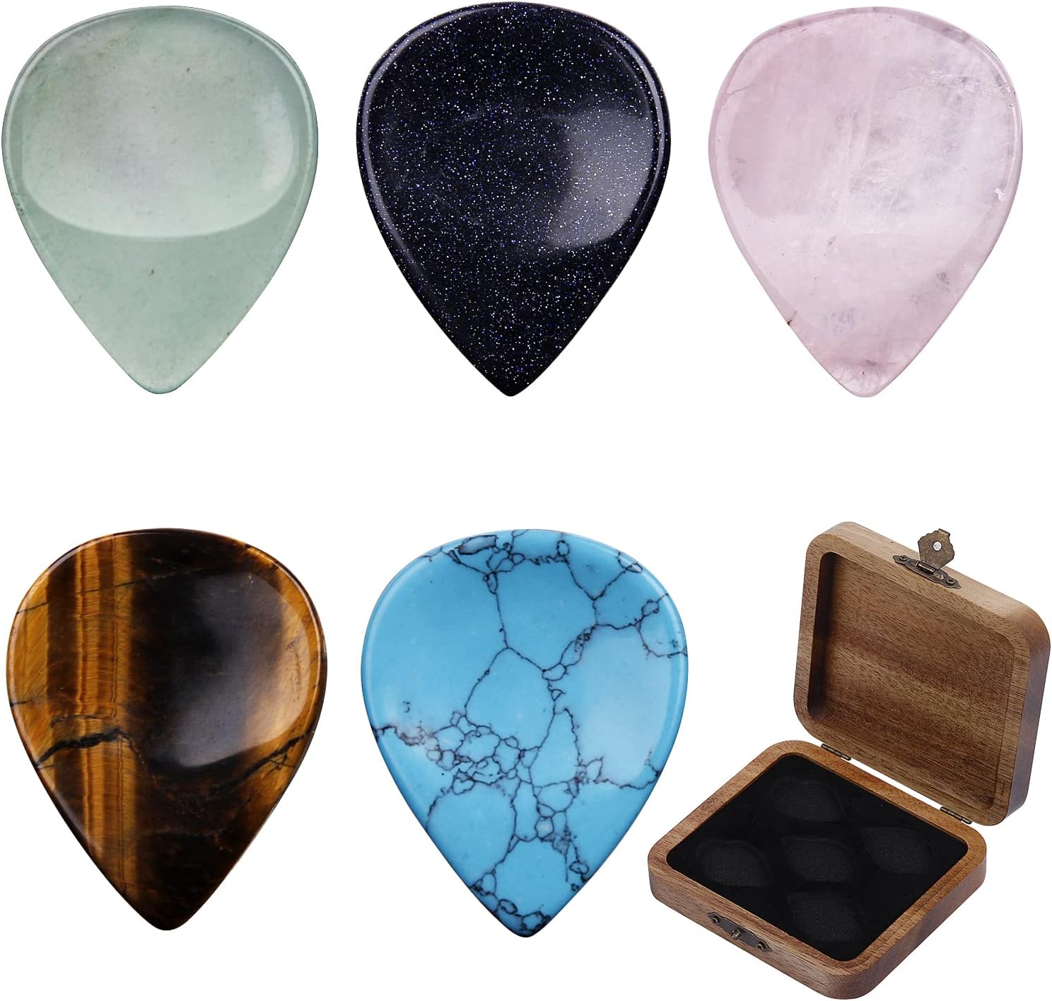 Amazon.com: Gem Guitar Pick And Free Wooden Guitar Pick Storage Box ...