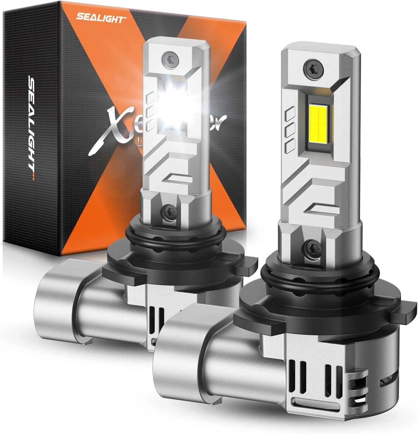 SEALIGHT X1S 9006 HB4 LED Headlight Bulbs, 800% Super Brightness 9006 HB4 LED Bulbs, 1:1 Mini ...